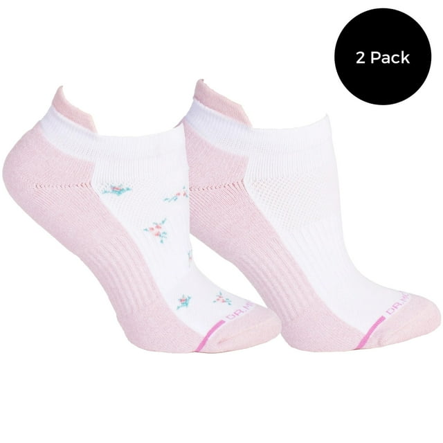 Dr. Motion Women's 2 Pack Floral Design Compression Ankle Socks ...