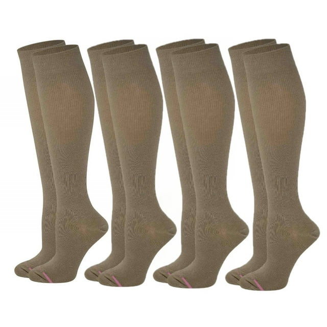 Dr. Motion Women's 4 Pair Pack 8-15mmHg Compression Socks Premium ...