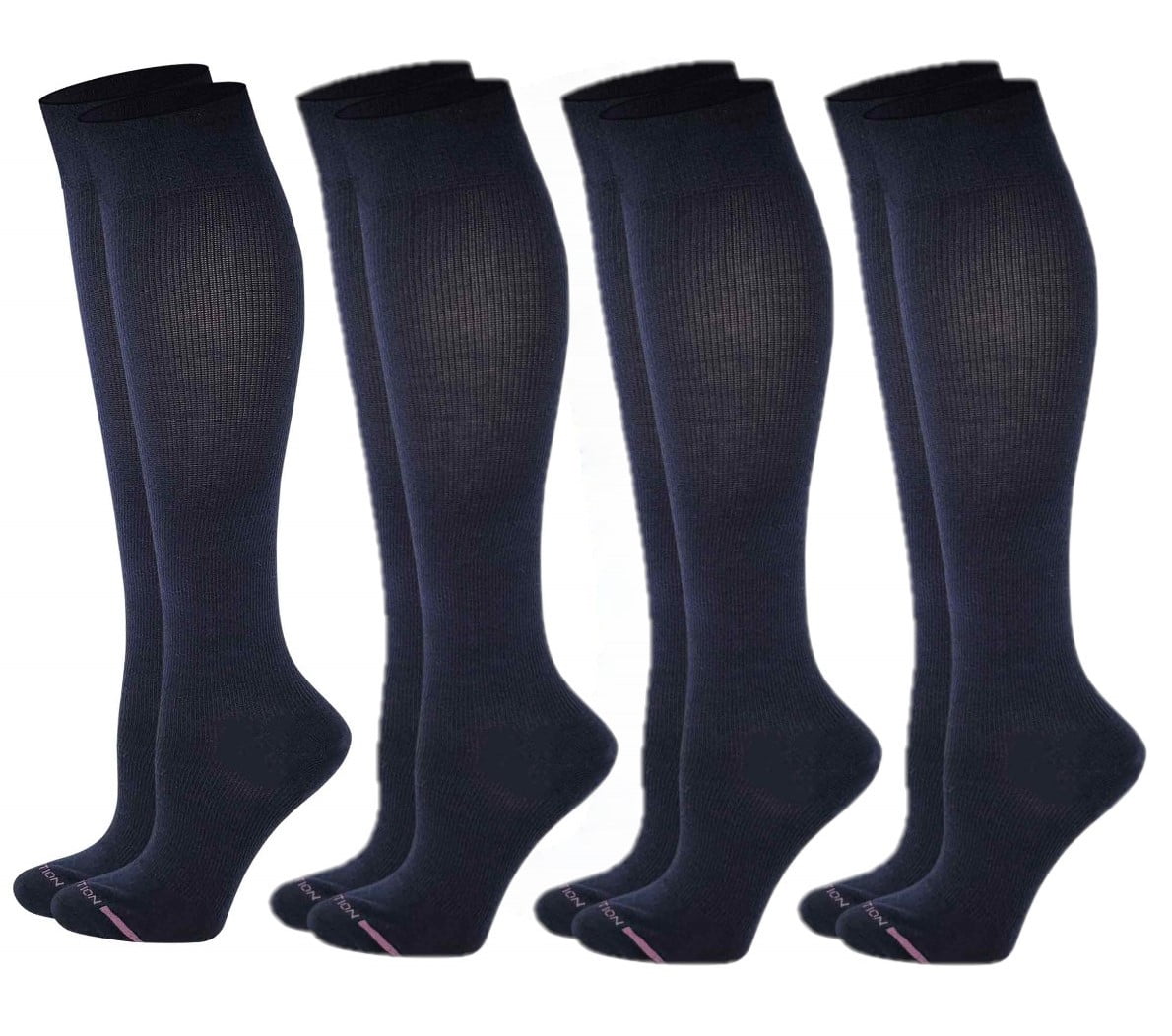 Dr. Motion Women's 4 Pair Pack 8-15mmHg Compression Socks Premium ...