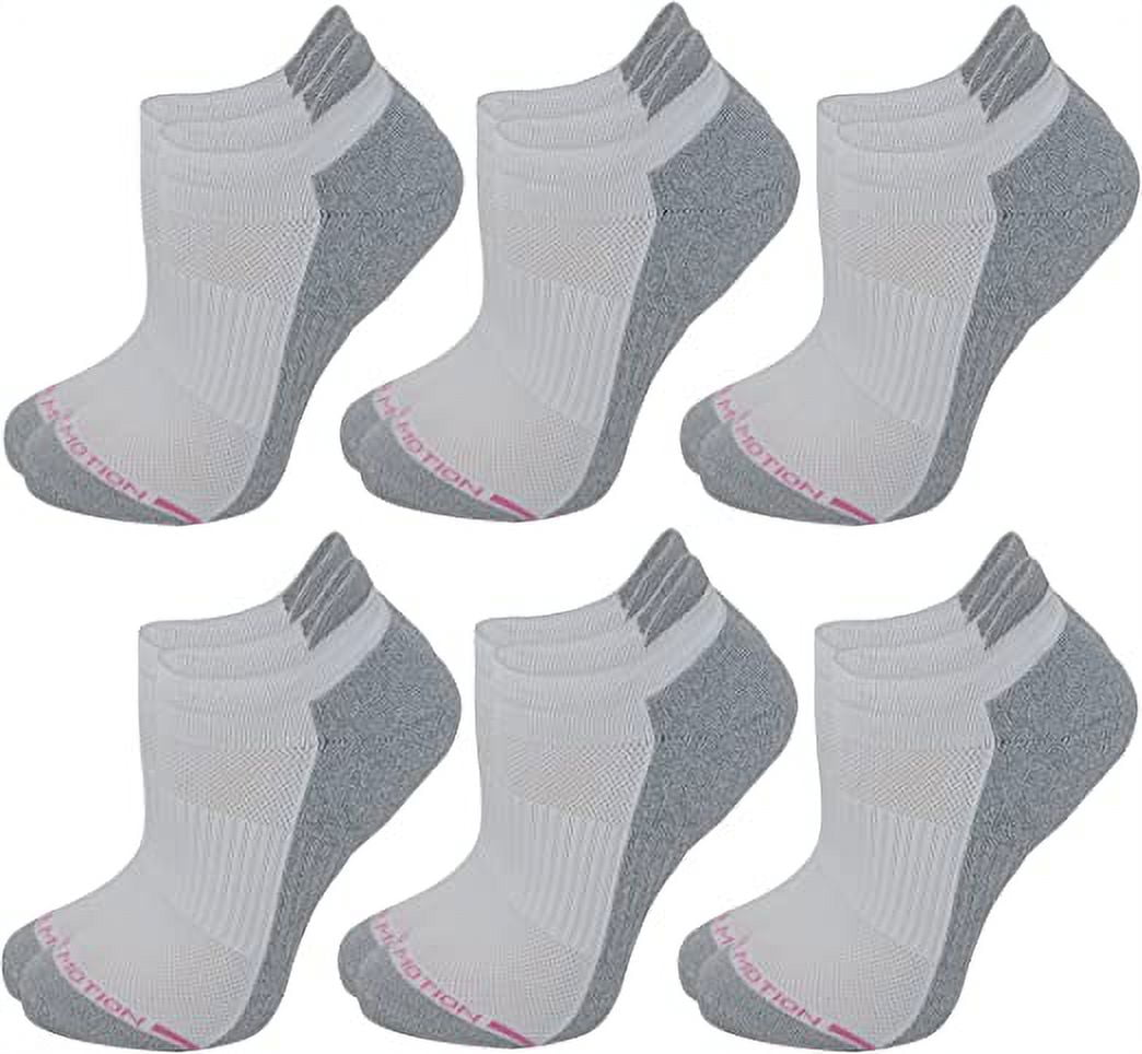 Dr. Motion Women's 6pk Compression Low Cut Cushioned Breathable Anklet ...