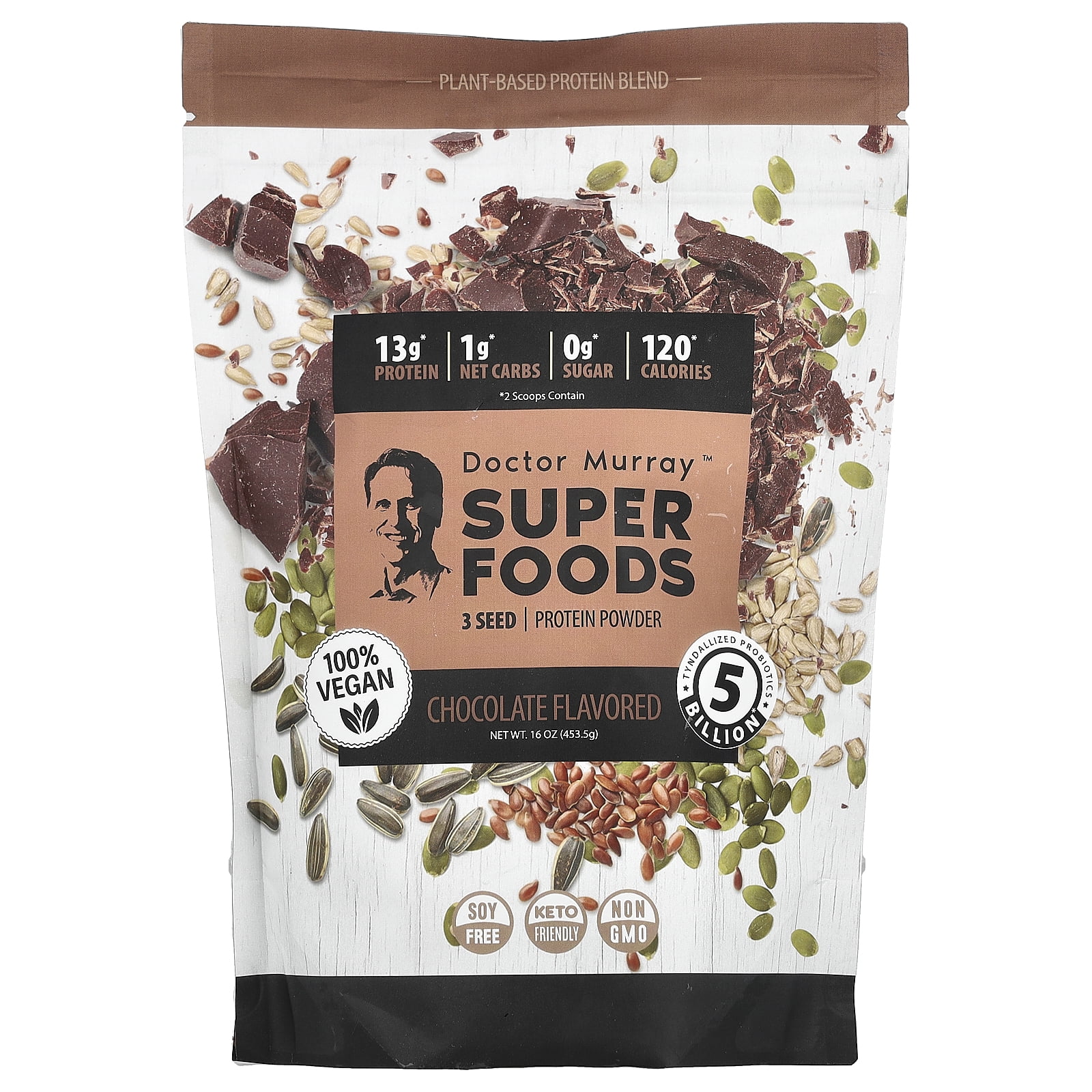 Dr. Murray's Super Foods, 3 Seed Protein Powder, Pumpkin + Flax ...