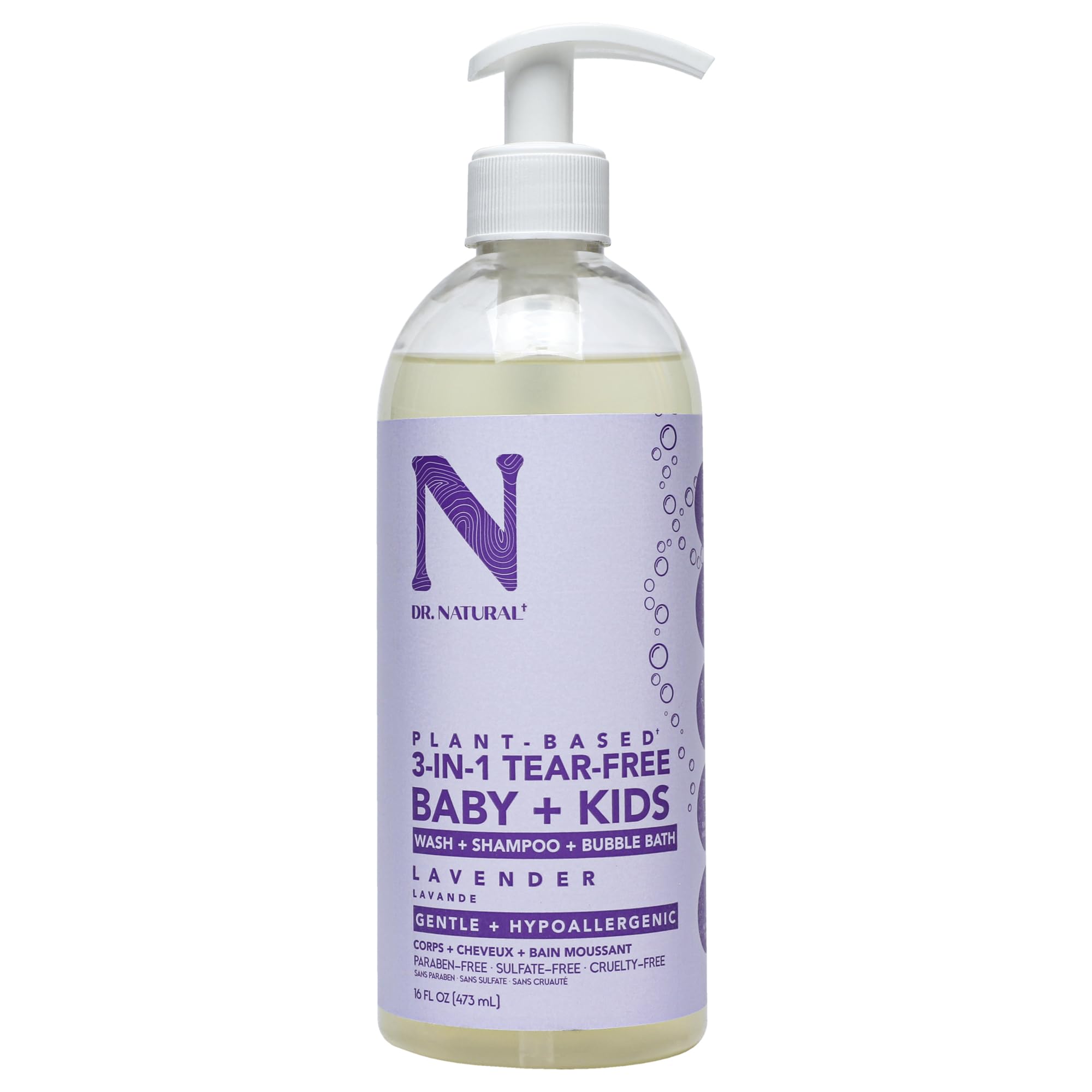 Dr. Natural 3-in-1 Tear-Free Baby Plus Kids Soap, 16 oz - Plant-Based ...