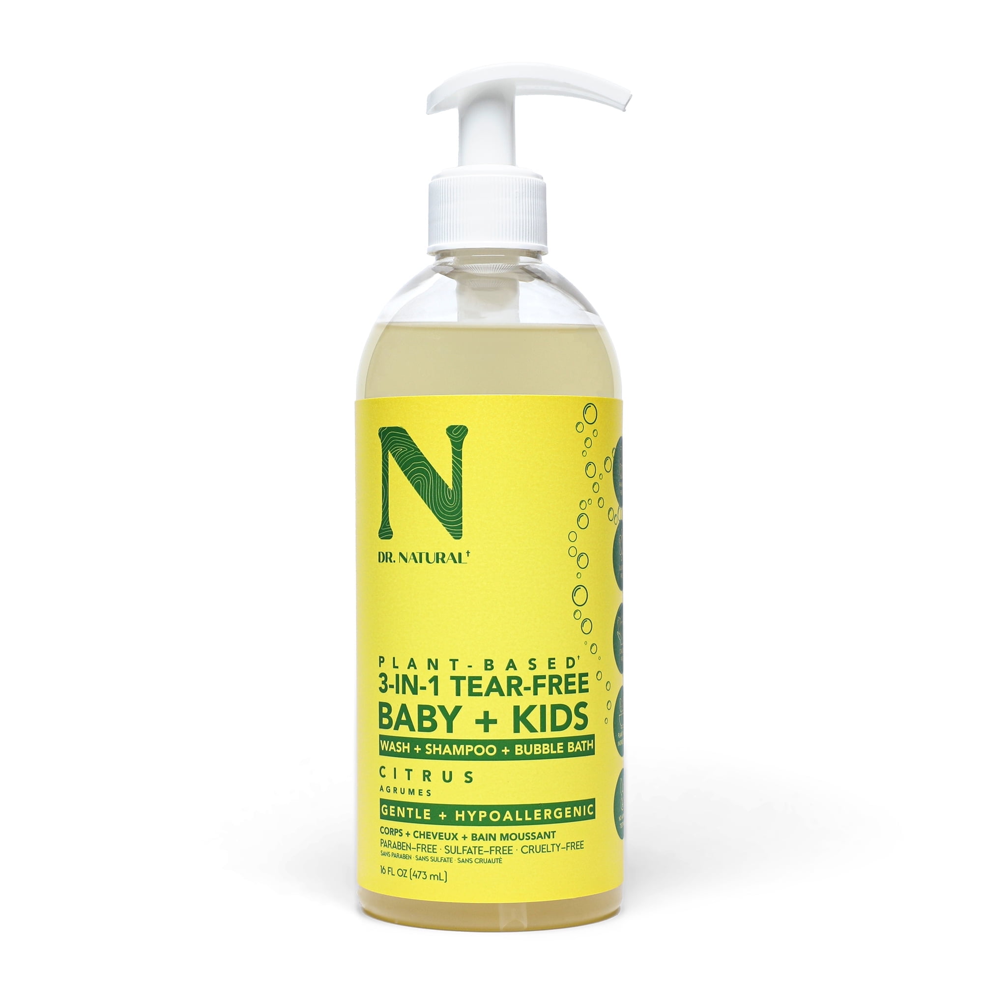 Dr. Natural 3-in-1 Tear-Free Baby Plus Kids Soap, Citrus, 16 oz ...
