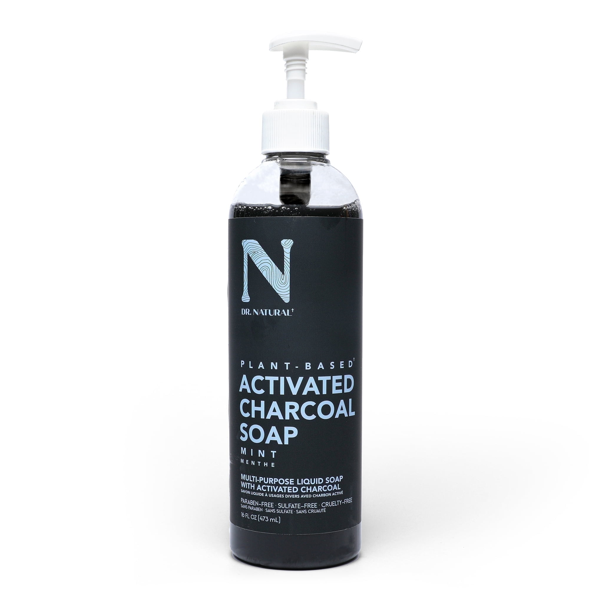 Dr. Natural Activated Charcoal Liquid Soap, Charcoal Soap, Mint, 16 oz ...