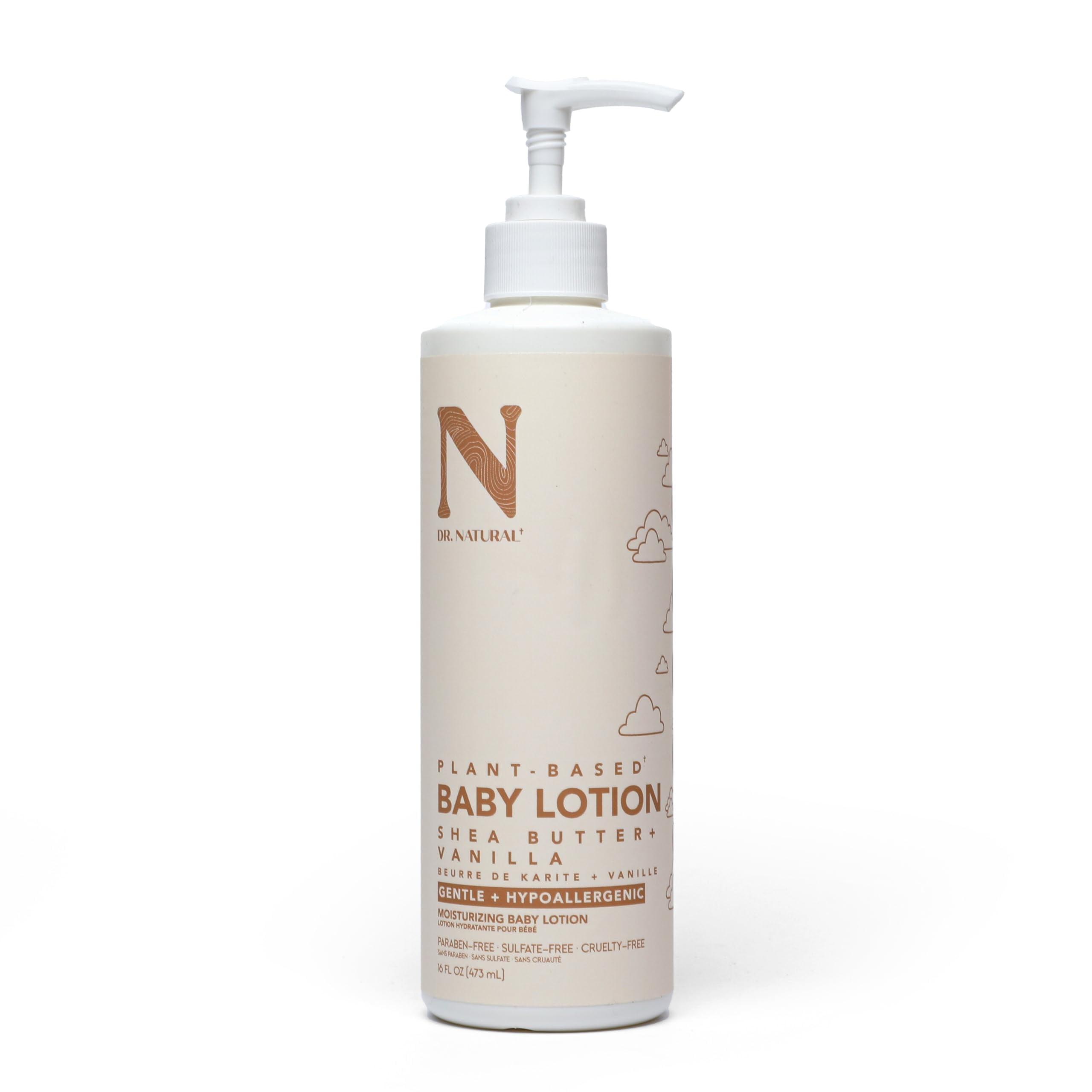 Dr. Natural Baby Lotion, Shea Butter and Vanilla, 16 oz - Non-Greasy ...