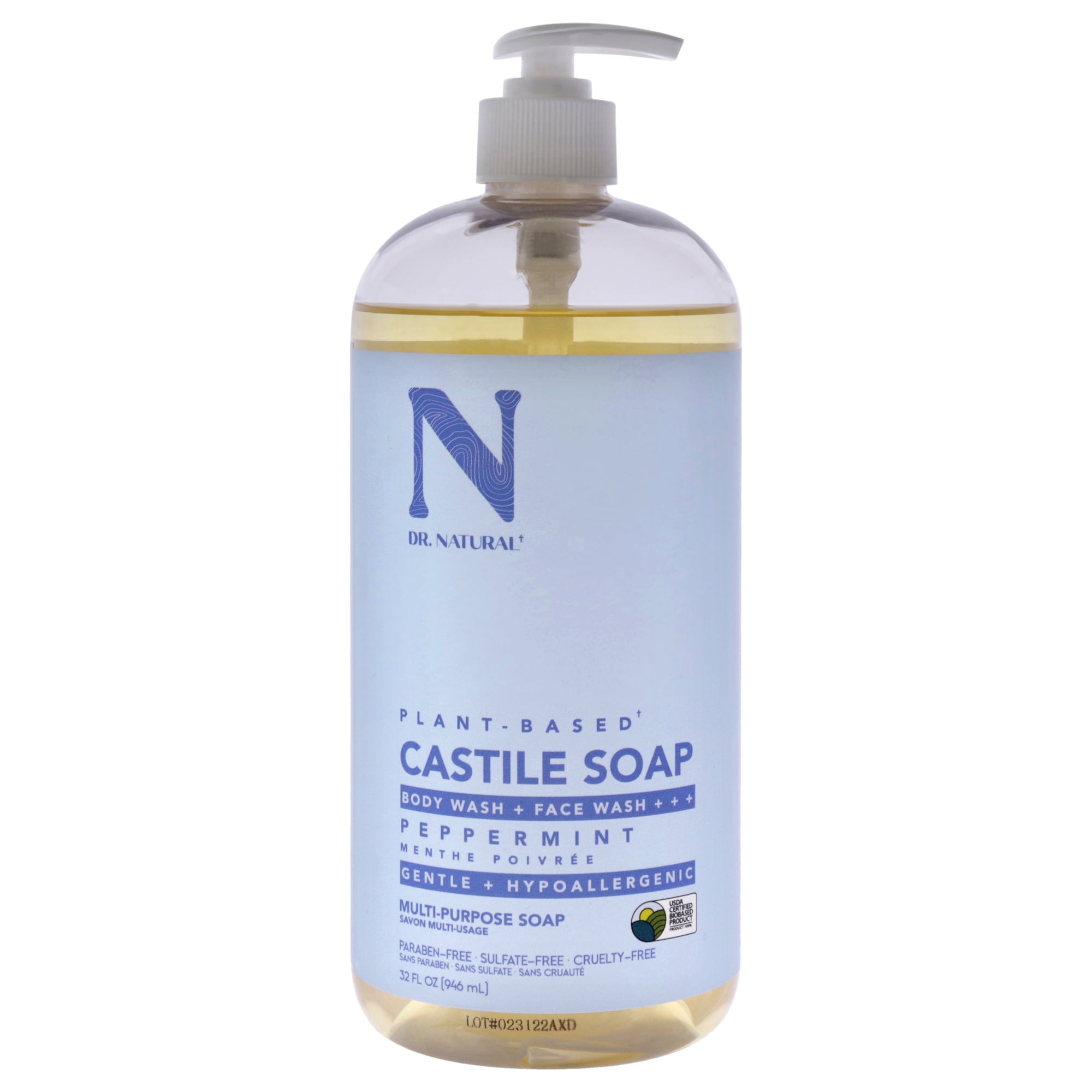 Dr. Natural Castile Liquid Soap -Peppermint , 32 oz Soap - Walmart.com