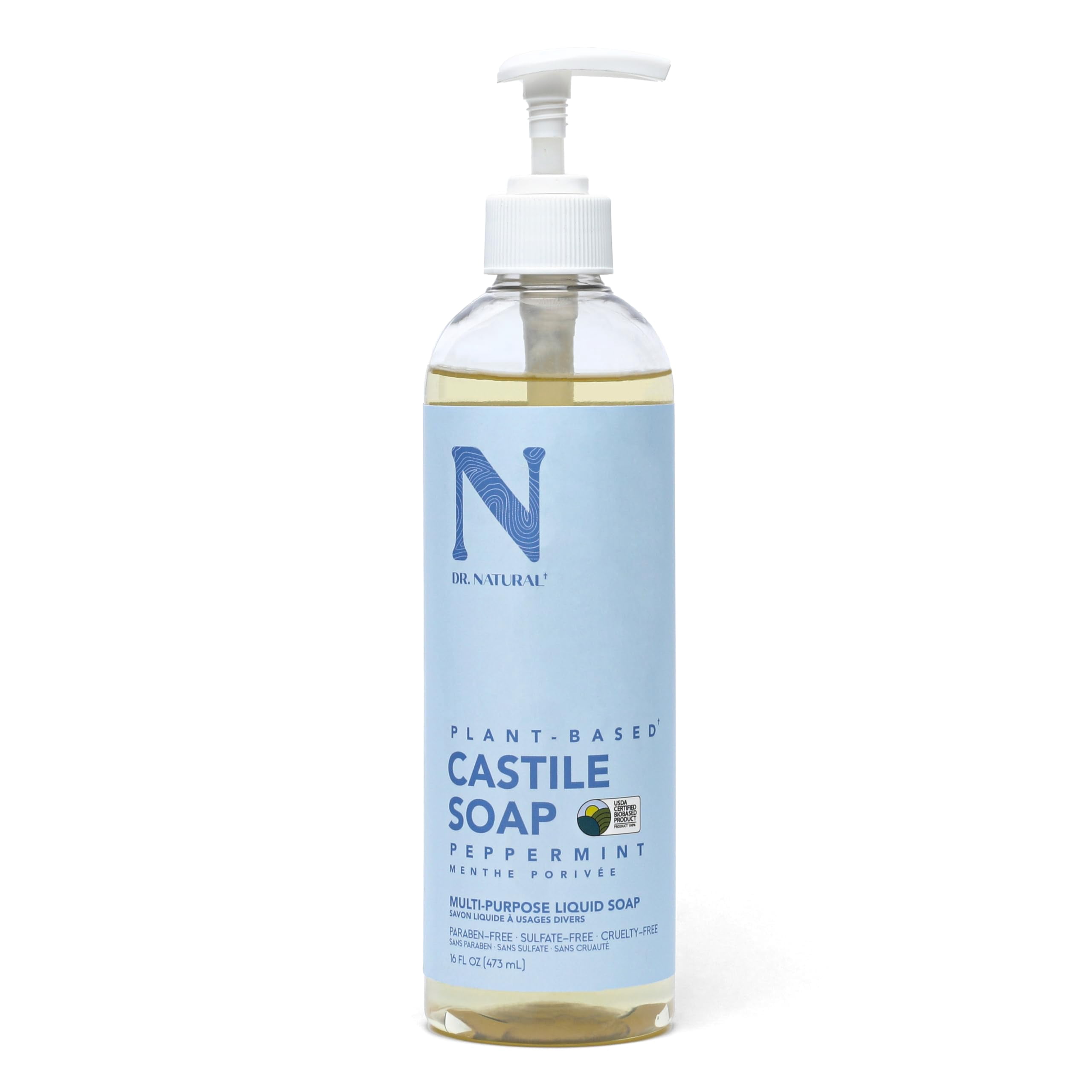 Dr. Natural Castile Liquid VTF5 Soap - Multi-Use Body Wash, Shampoo and ...