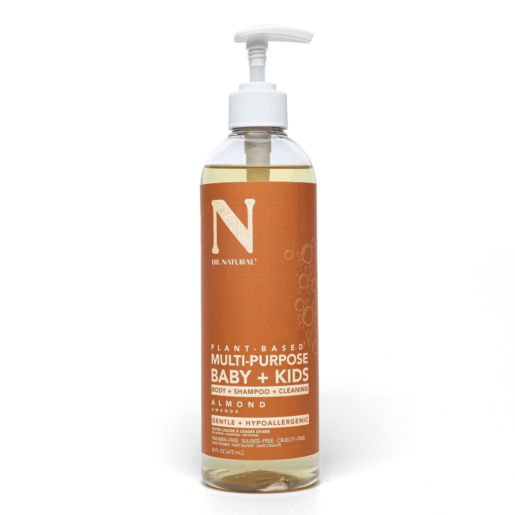 Dr. Natural Multi-Purpose Baby Plus Kids Soap, Liquid Soap, Almond, 16 ...