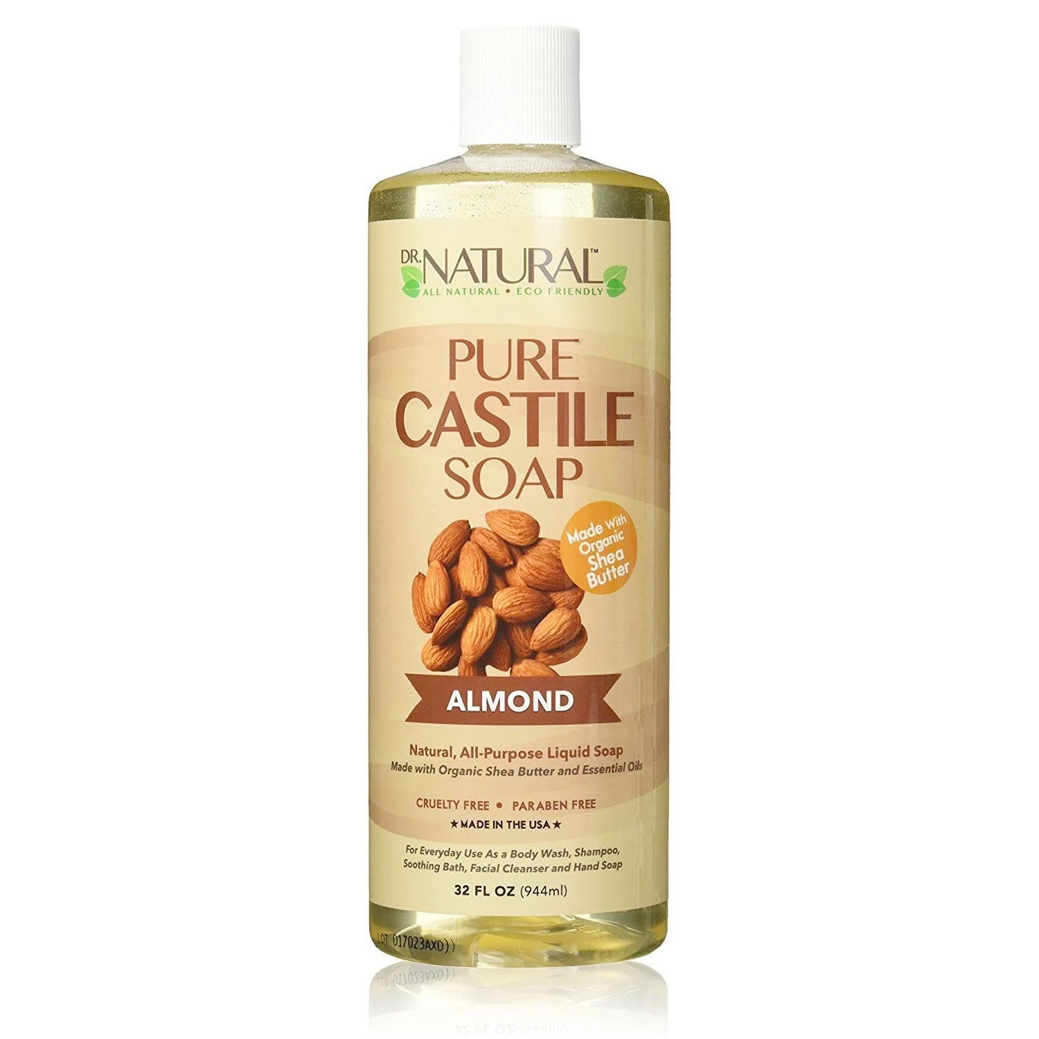 Dr. Natural Pure-Castile Liquid Soap, Almond, 32 Oz.,Pack of 2 ...