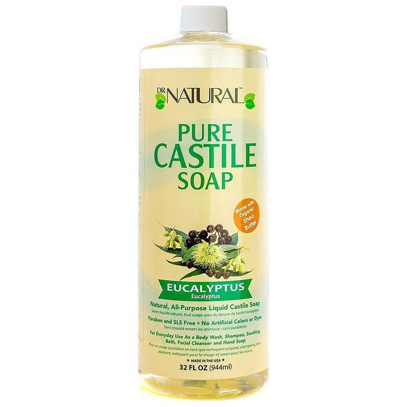 Dr. Natural Almond Castile Liquid Soap - Pure, Organic Shea Butter ...