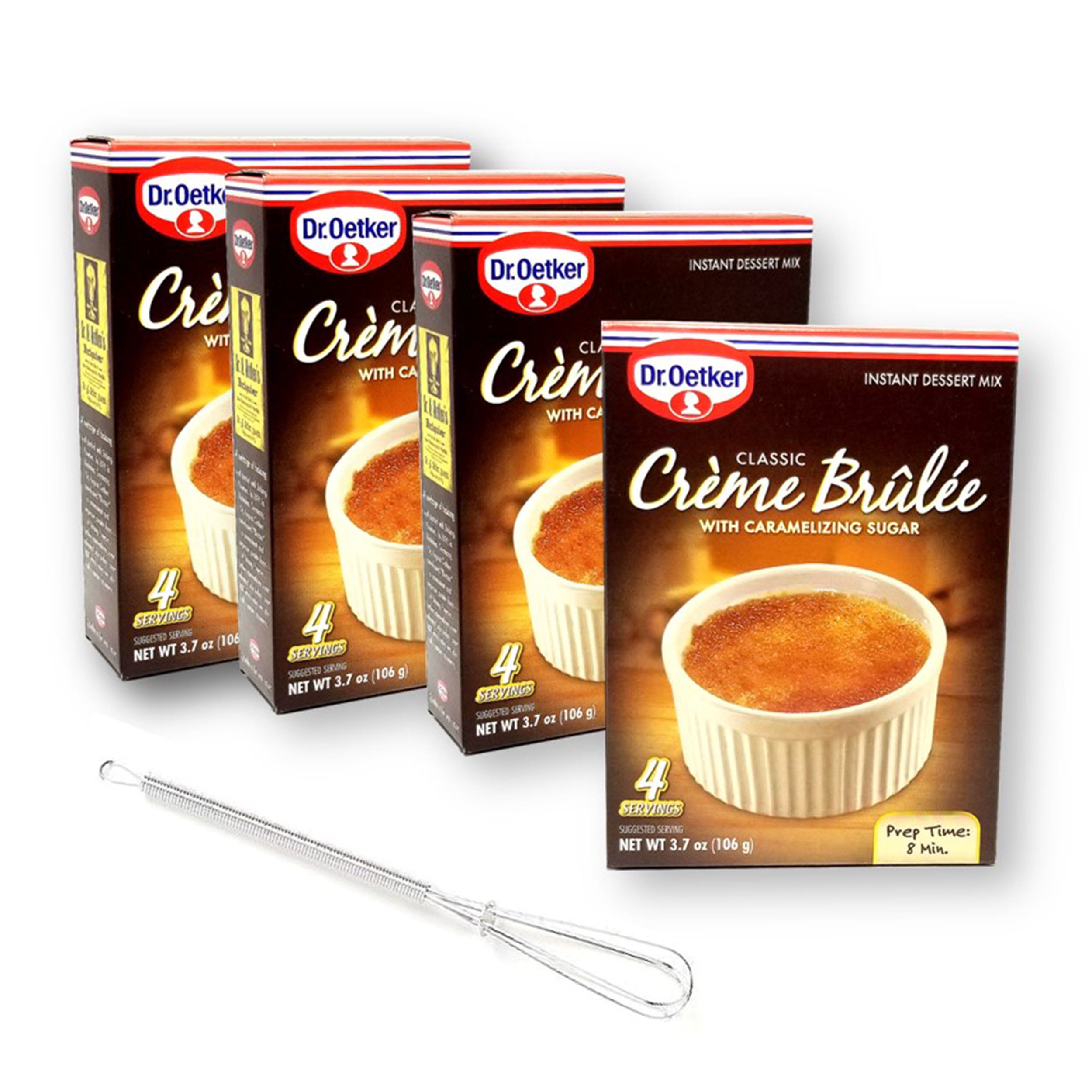 Dr. Oetker Classic Creme Brulee Instant Mix, 3.7 Oz x 4, Includes Mini ...