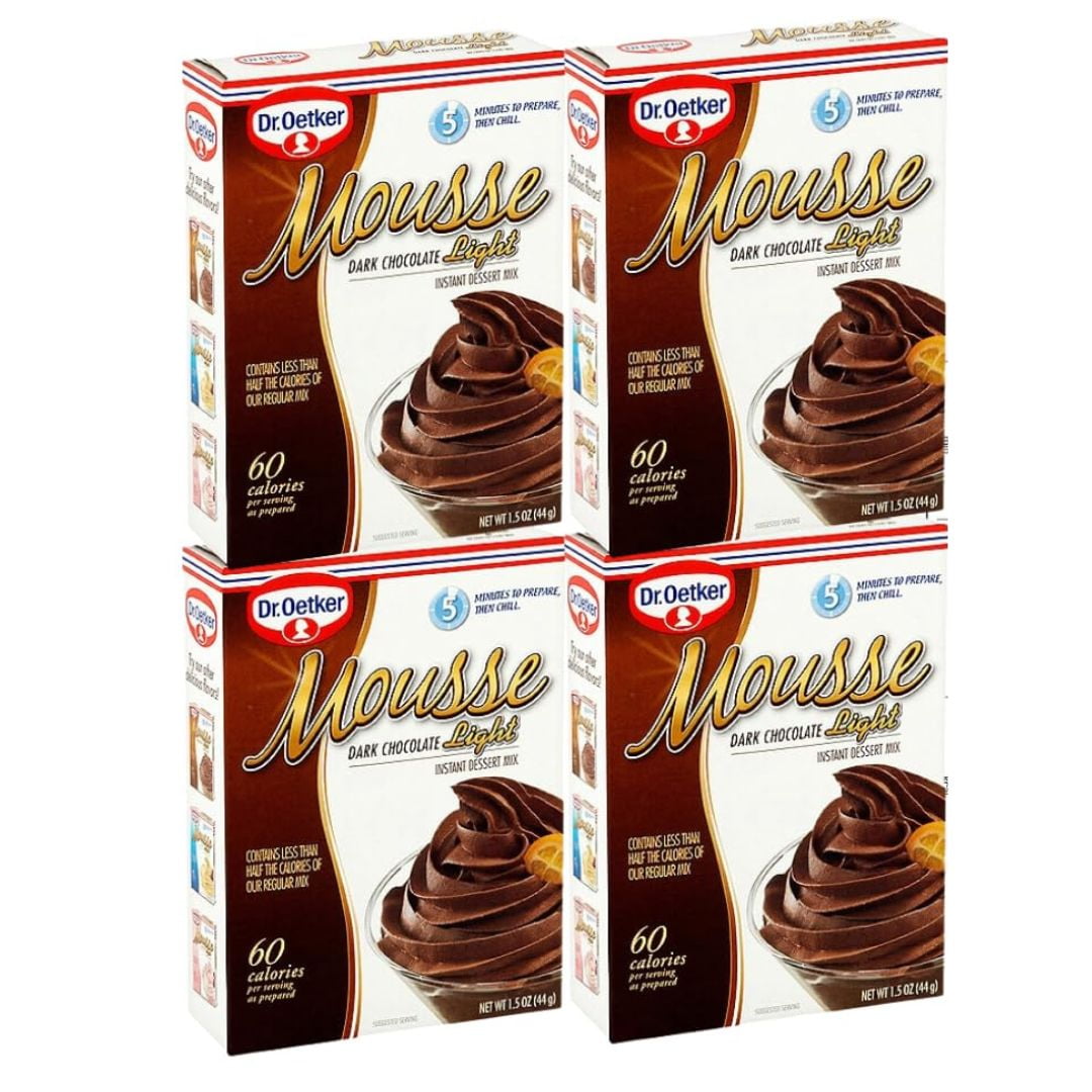 Dr Oetker Instant Dessert Mousse Mix Dark Chocolate Light 1.5 oz, 4 ...