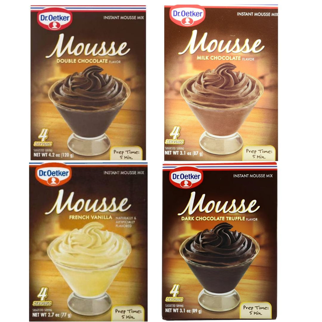 Dr Oetker Instant Dessert Mousse Mix Variety 4 Pack (Double Chocolate ...