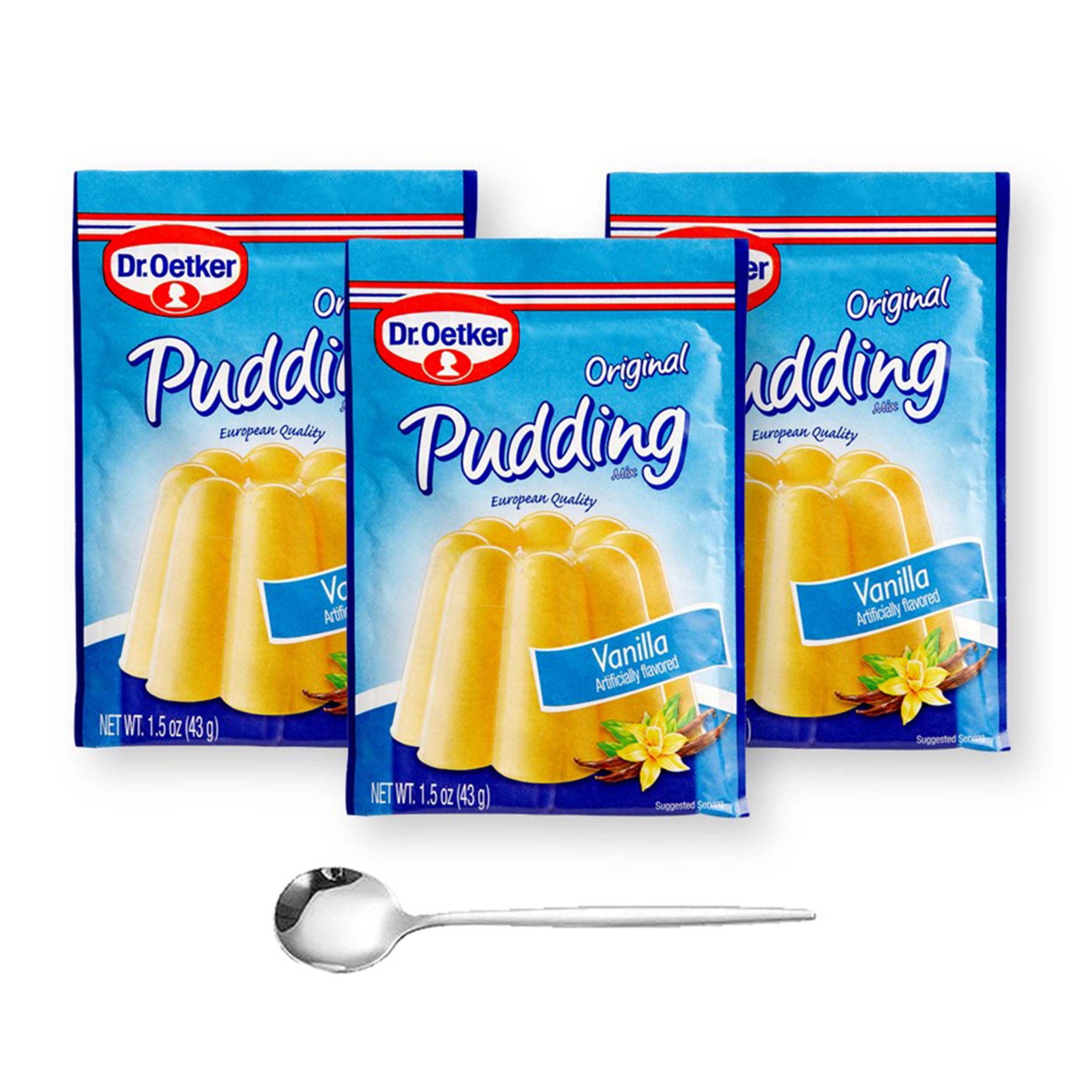 Dr. Oetker Vanilla Pudding Mix, Unsweetened, Quick Dessert, 1.5 Oz, 3 ...