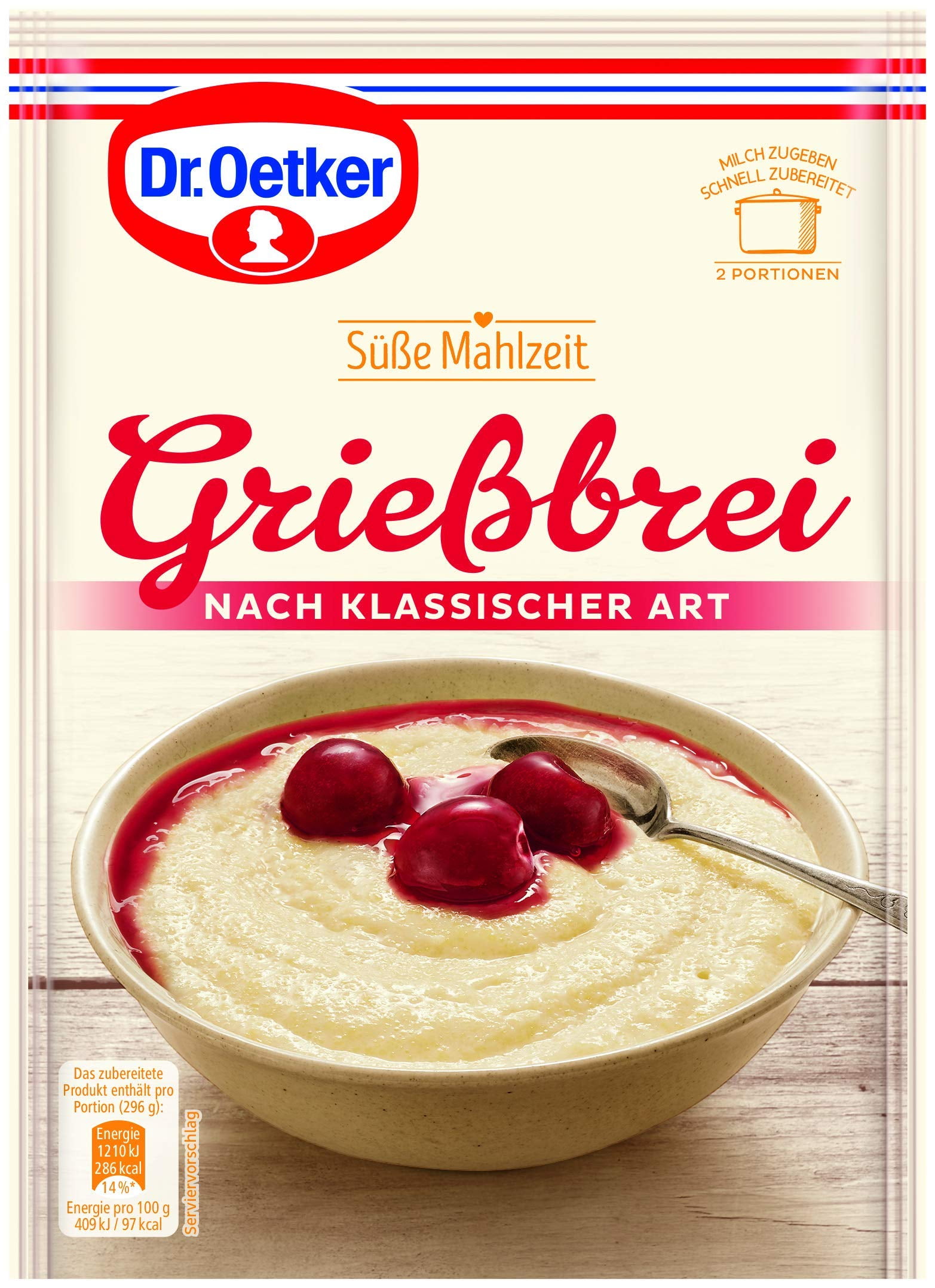 Dr. Oetker Suesse Mahlzeit Griessbrei (92G ) - Walmart.com