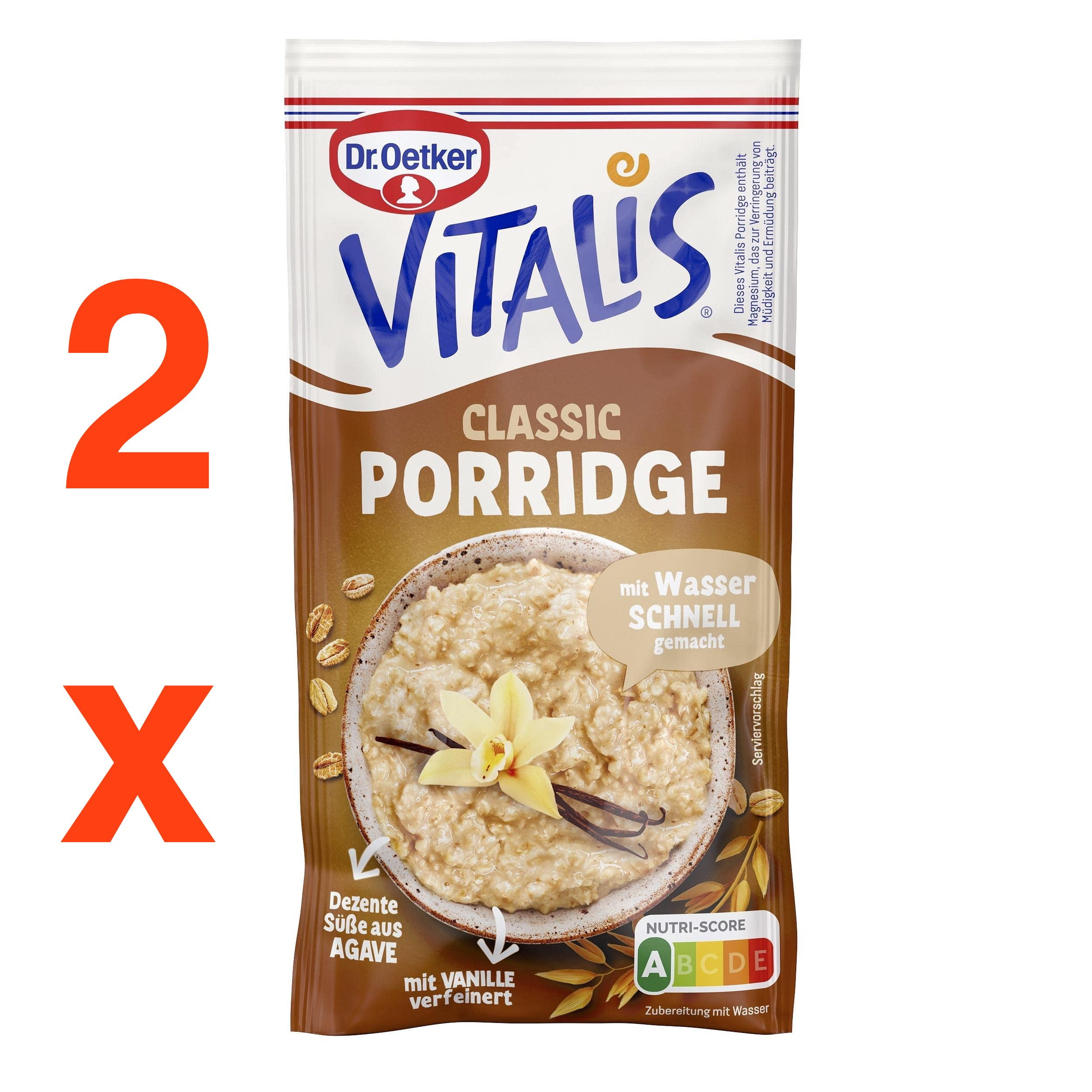 Dr. Oetker VITALIS instant oats porridge CLASSIC VANILLA 2ct. - Walmart.com