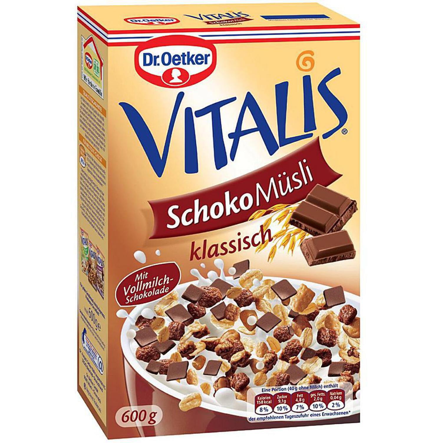 Dr. Oetker Vitalis Double Chocolate Musli, Sweet & Crunchy, Original ...