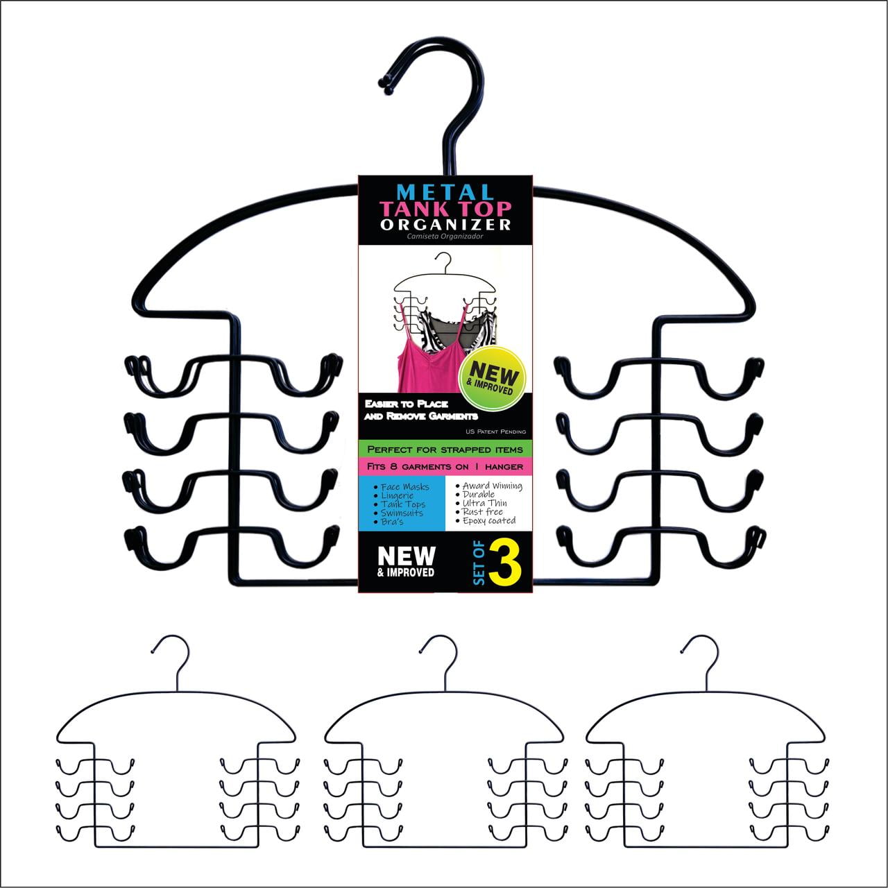 Dr. Organizer Steel Closet Organizer Hangers for Tanks Tops, Bras, and ...