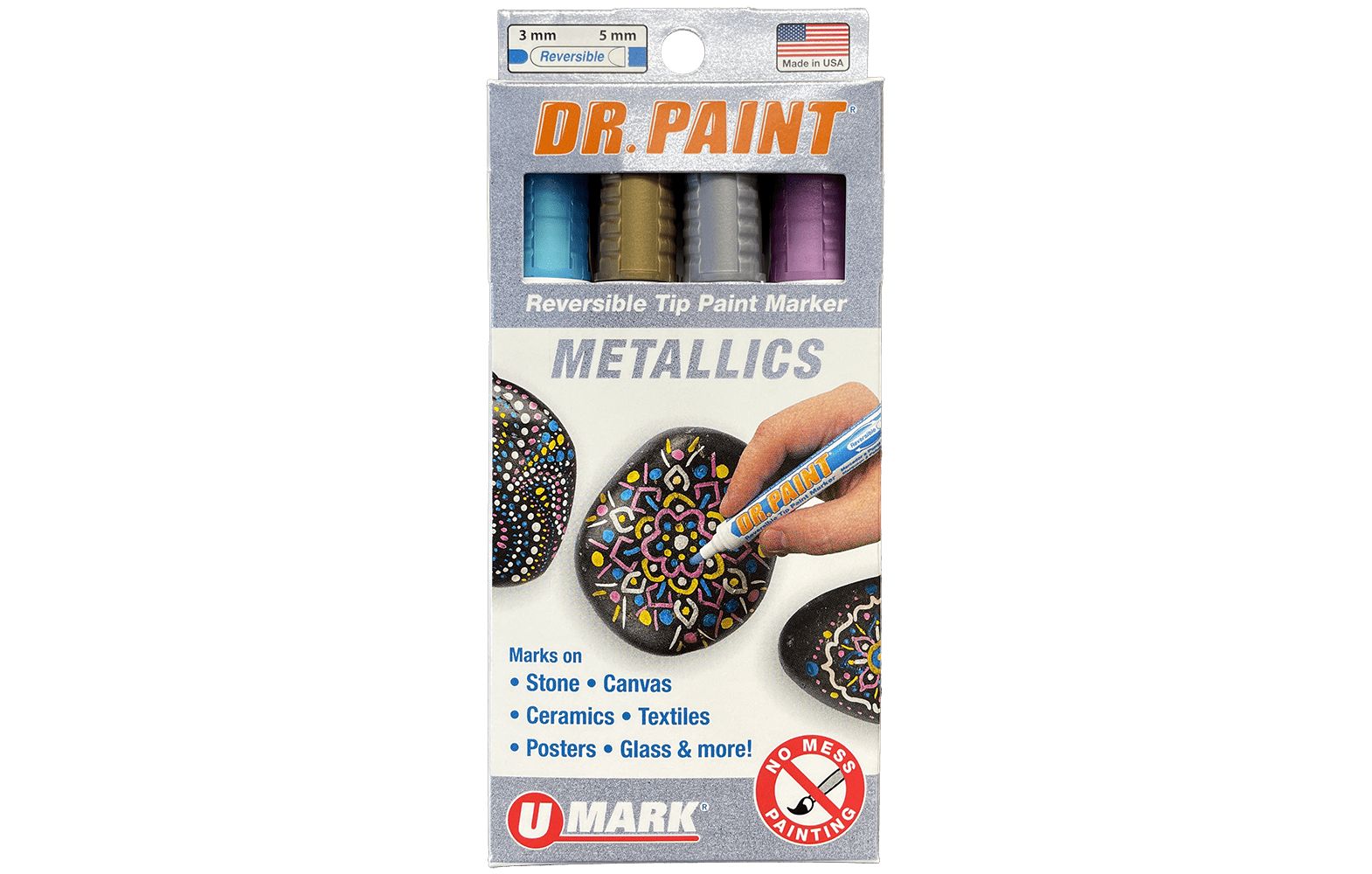 Dr. Paint Reversible Tip 4 Pack (1 ea. Bu Met., Gld Met., Slv Met., Mag ...