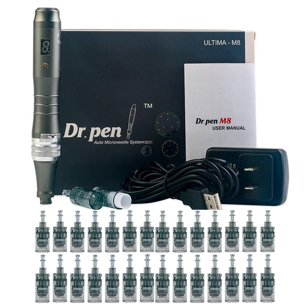 Dr.-Pen M8 Wireless Electric Skin Care Tool Derma Pen with 32 Pcs Cartridges - 12pcs x16Pins ...