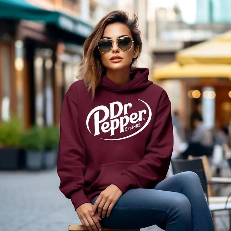 Dr Pepper 1885 . Dr Pepper Unisex Comfort Hoodie, Color: Red, Size: L ...