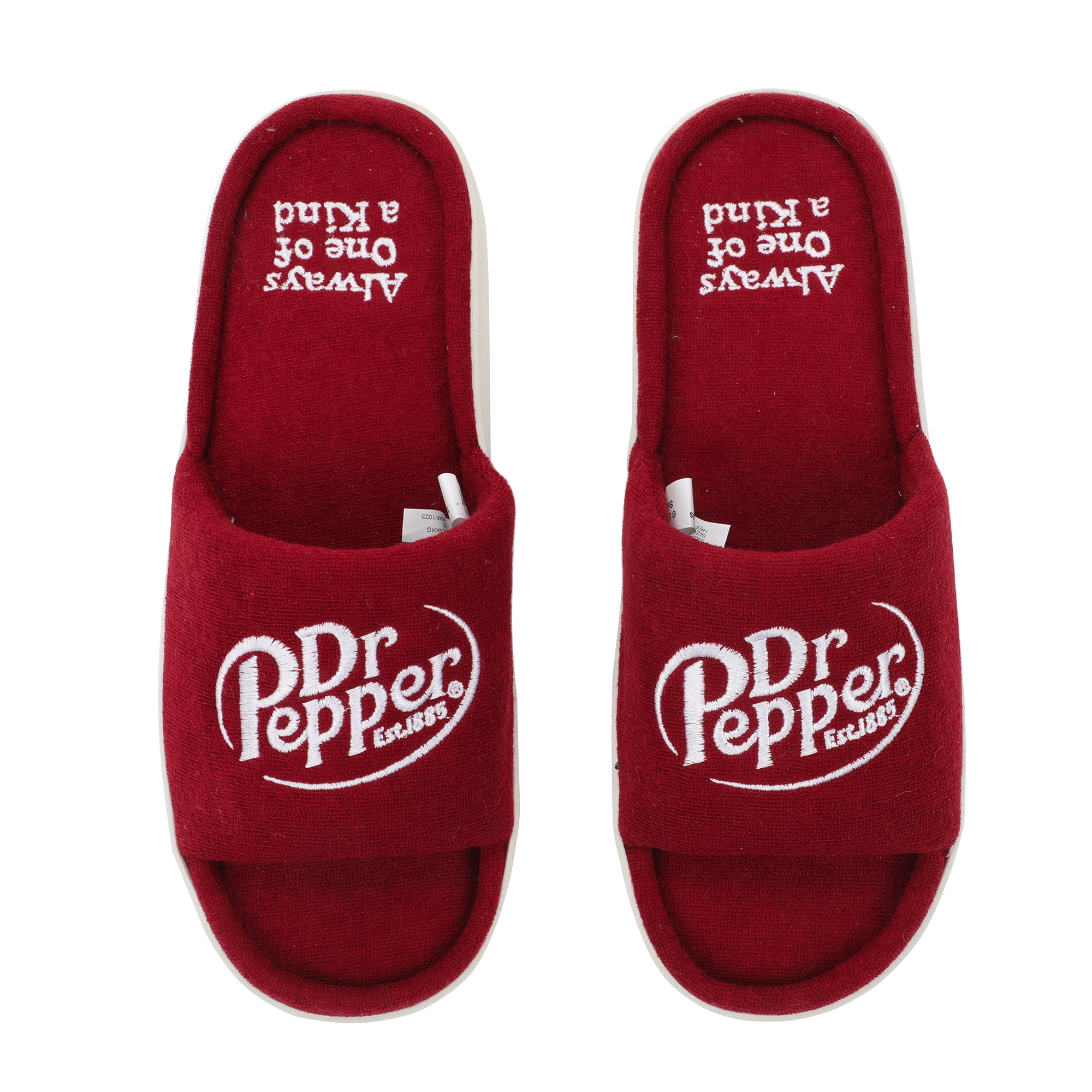 Dr Pepper Men's Red Slide Slippers - Always One Of A Kind, Size 7-12 ...