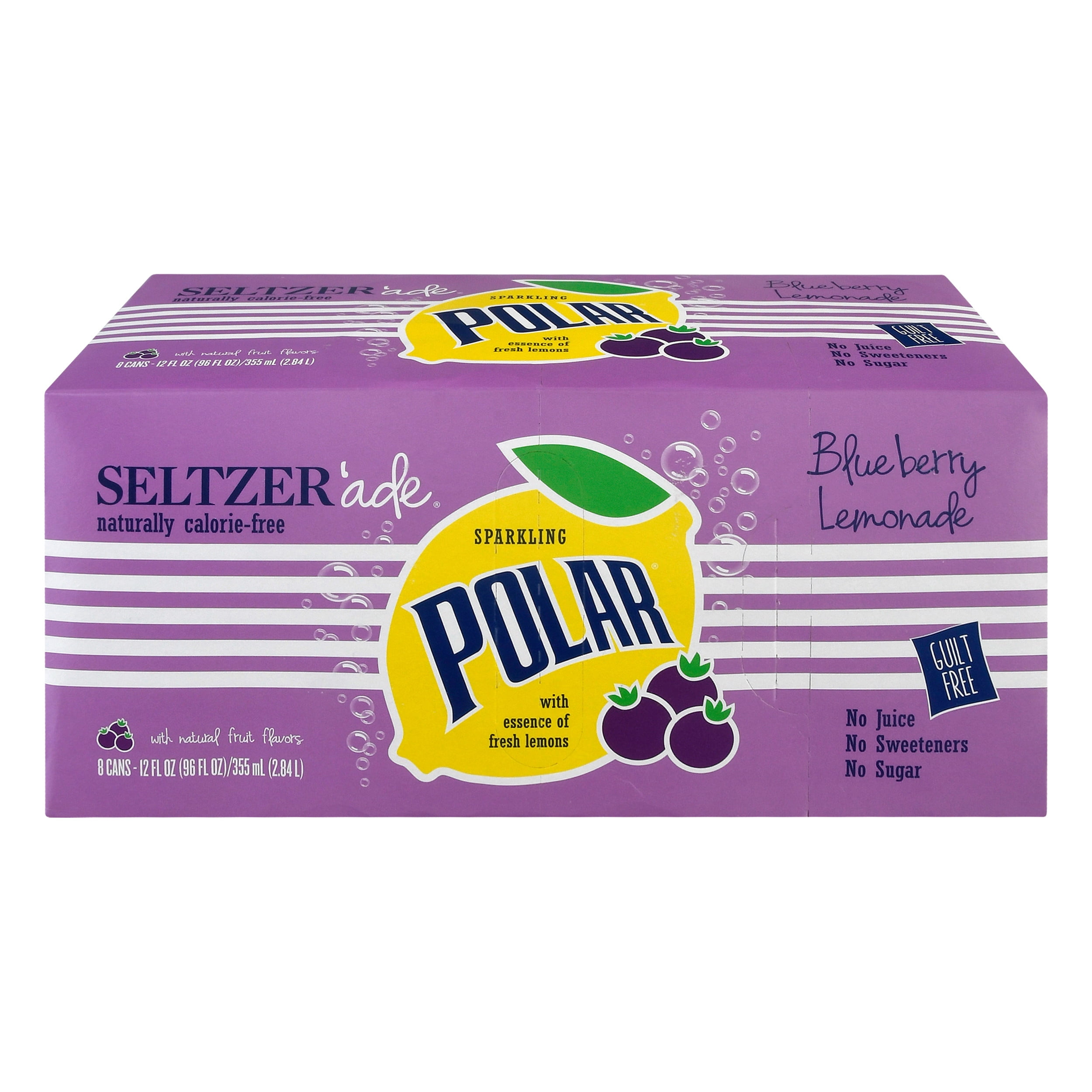 Polar Seltzer'ade Blueberry Lemonade, Carbonated Water Flavored Seltzer ...