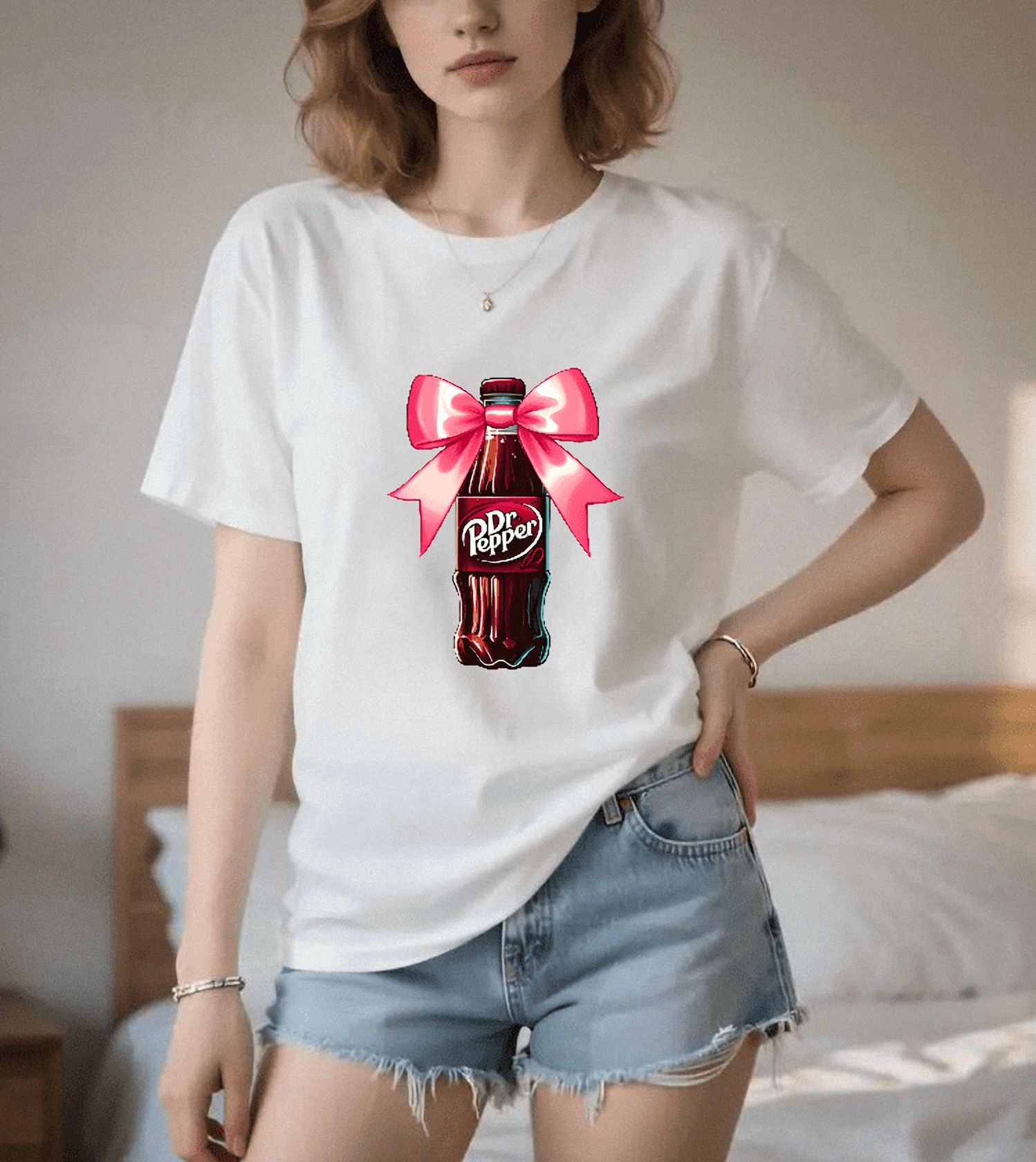 Dr. Pepper Bow Bottle Coquette Aesthetic Soda Pop Unisex Tee, for men ...