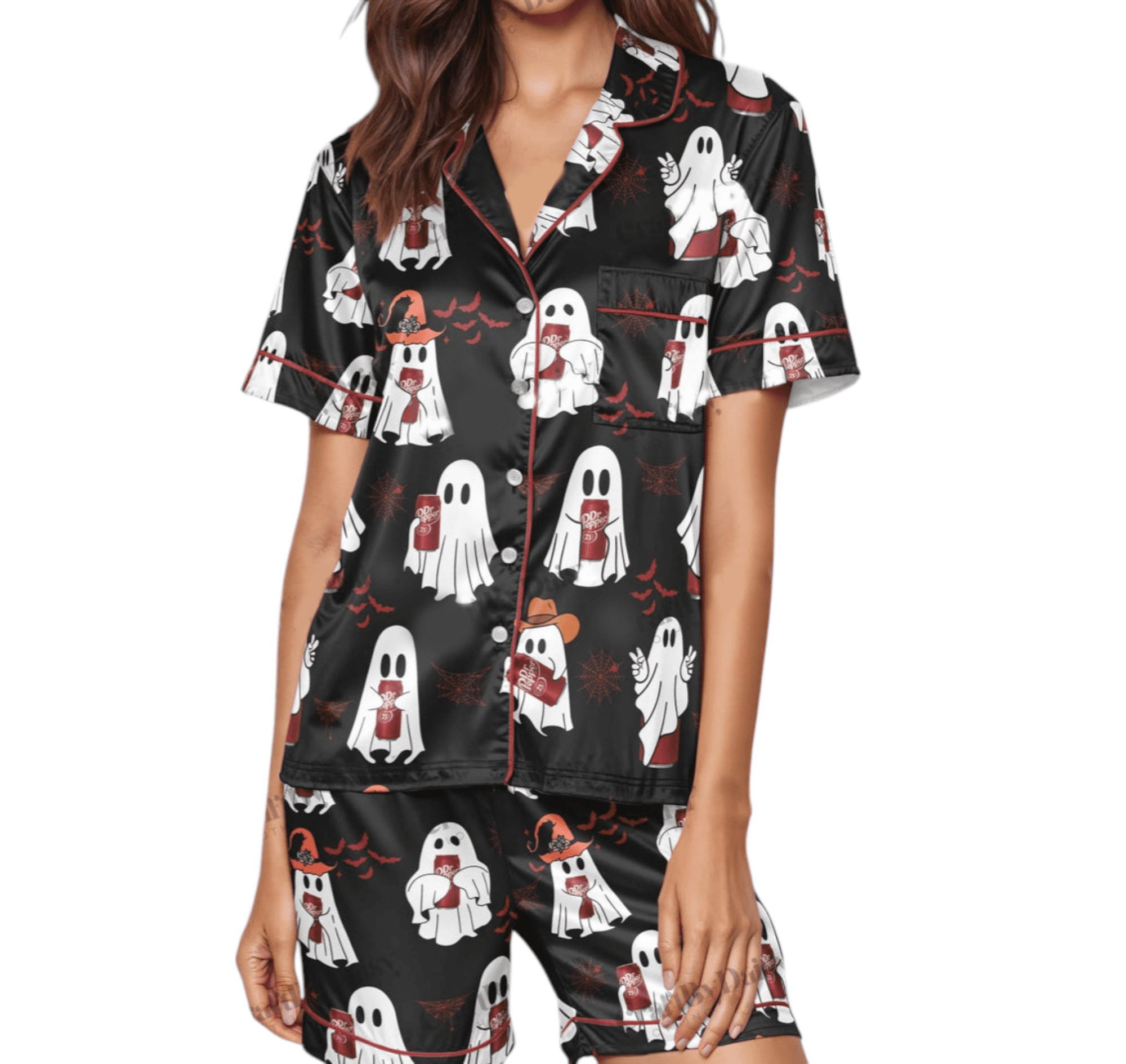 Dr Pepper Cute Ghost Halloween Satin Pajamas Set, Dr Pepper Lovers ...