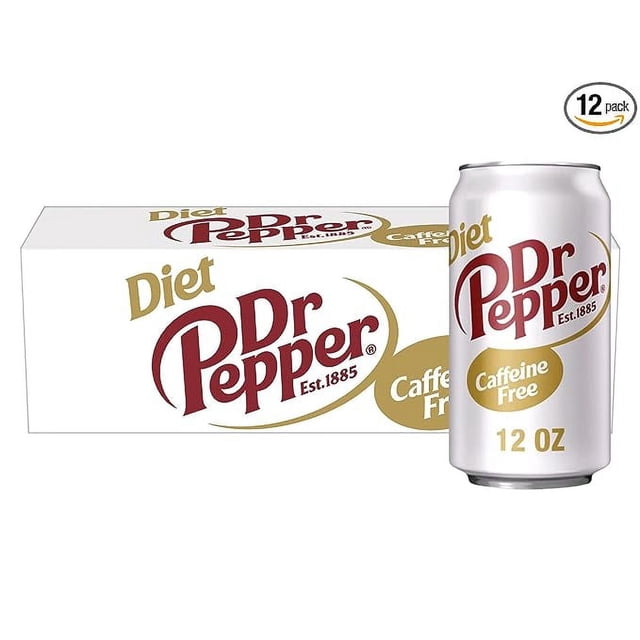 Dr. Pepper Diet Caffeine Free Soda Bottles, 12 Ounces (24 Pack ...