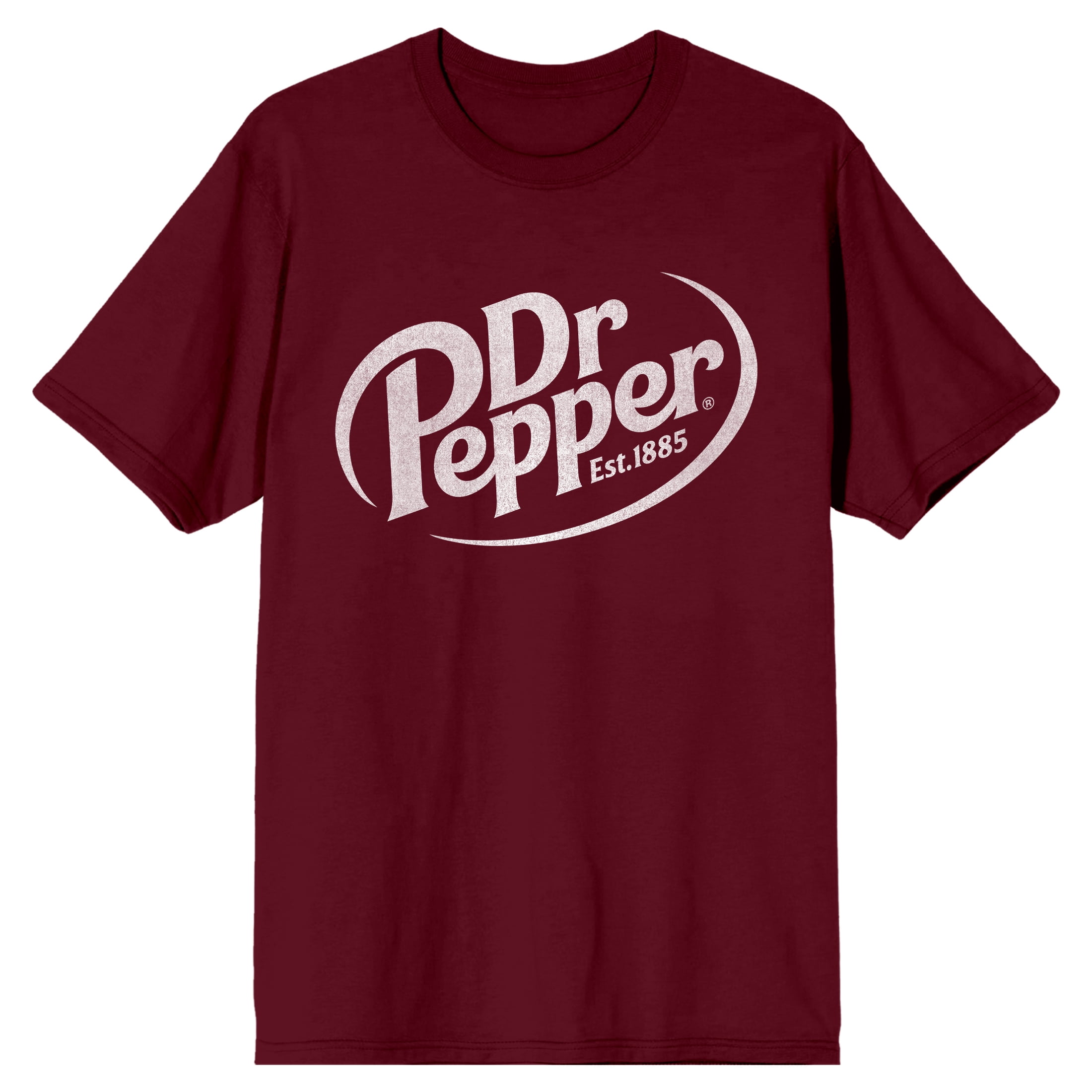 Dr Pepper Est.1885 Logo Men's Maroon Crew Neck Short Sleeve Tee Shirt ...