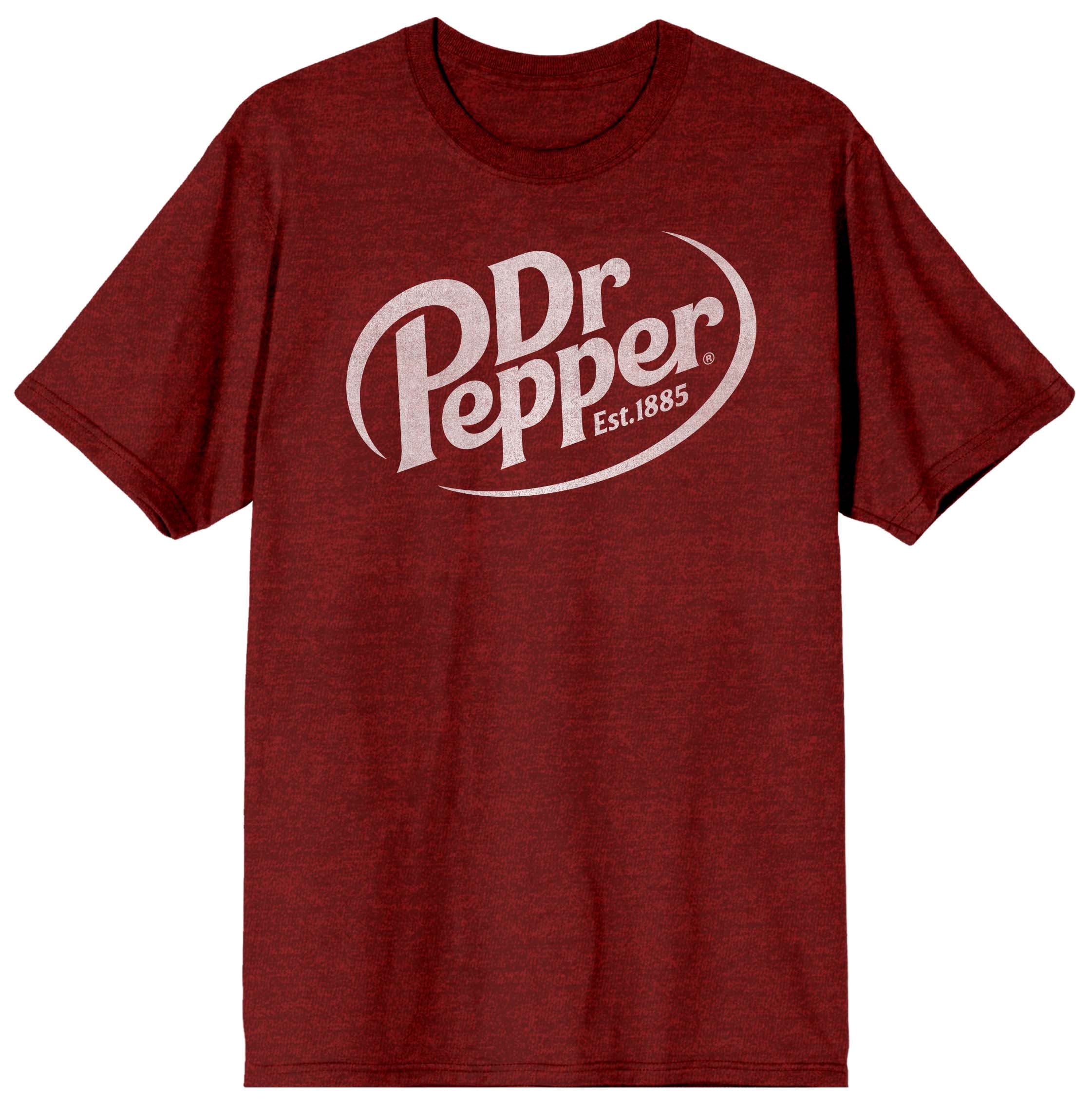 Dr Pepper Est.1885 Logo Men's Maroon Crew Neck Short Sleeve Tee Shirt ...