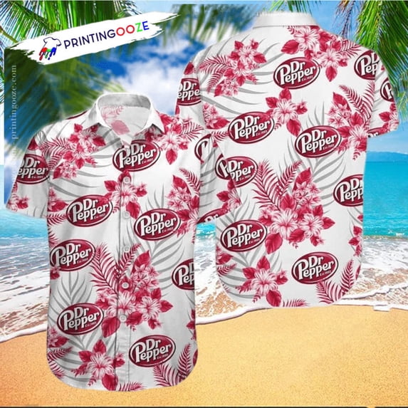Dr Pepper Flower Hawaiian Shirt - Walmart.com