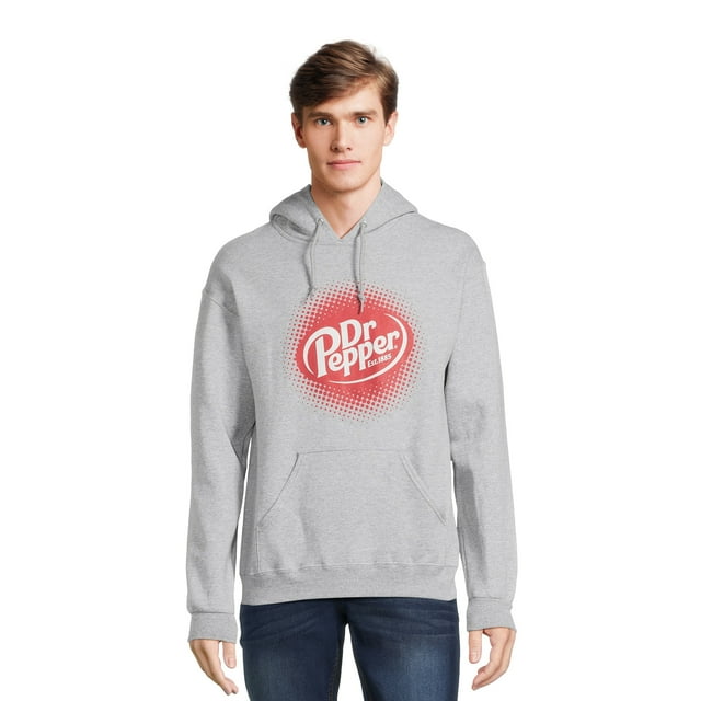 Dr. Pepper Men's & Big Men’s Pullover Hoodie with Long Sleeves, Sizes S ...