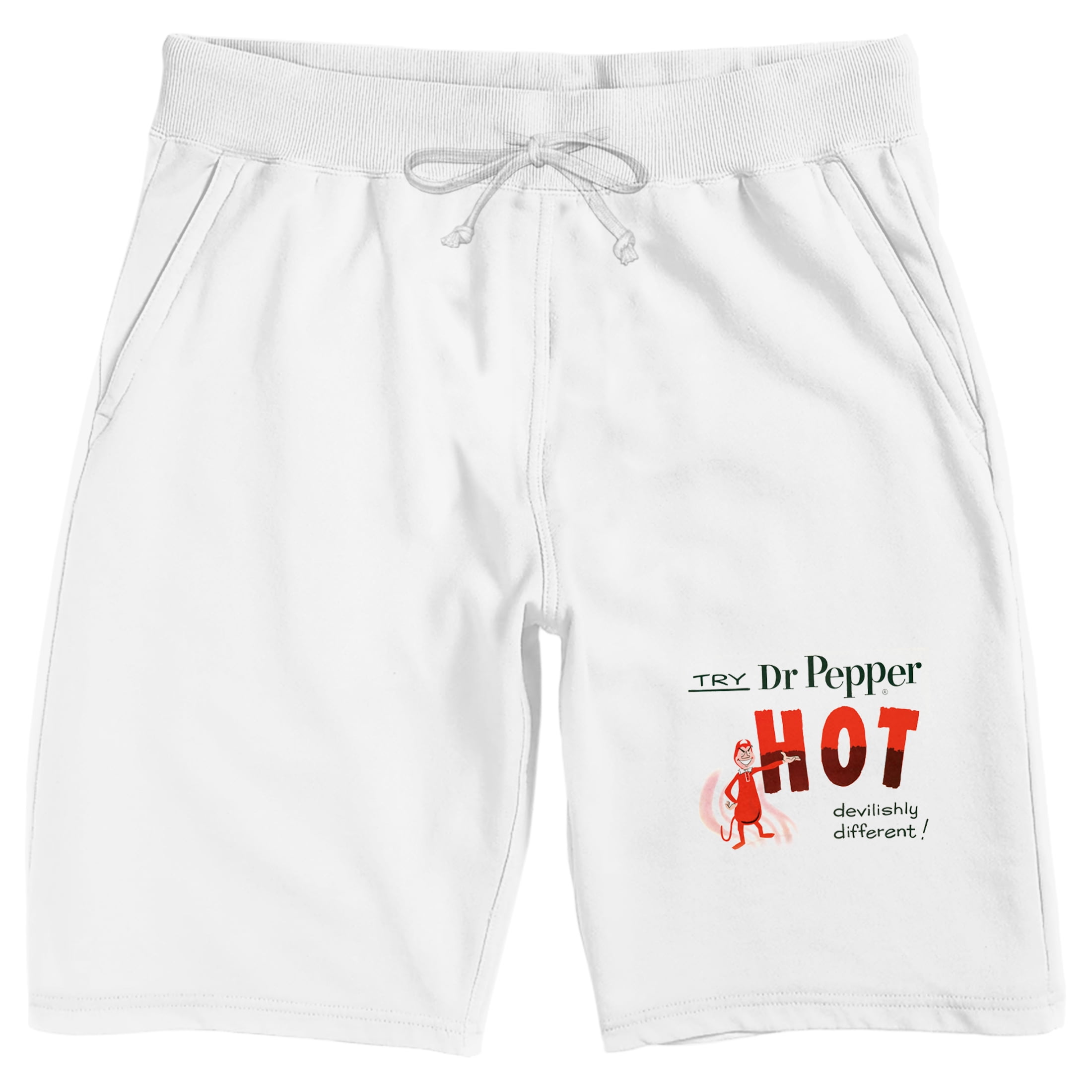 Officially Licensed Dr Pepper Men's Sleep Pajama Shorts in White, Large ...
