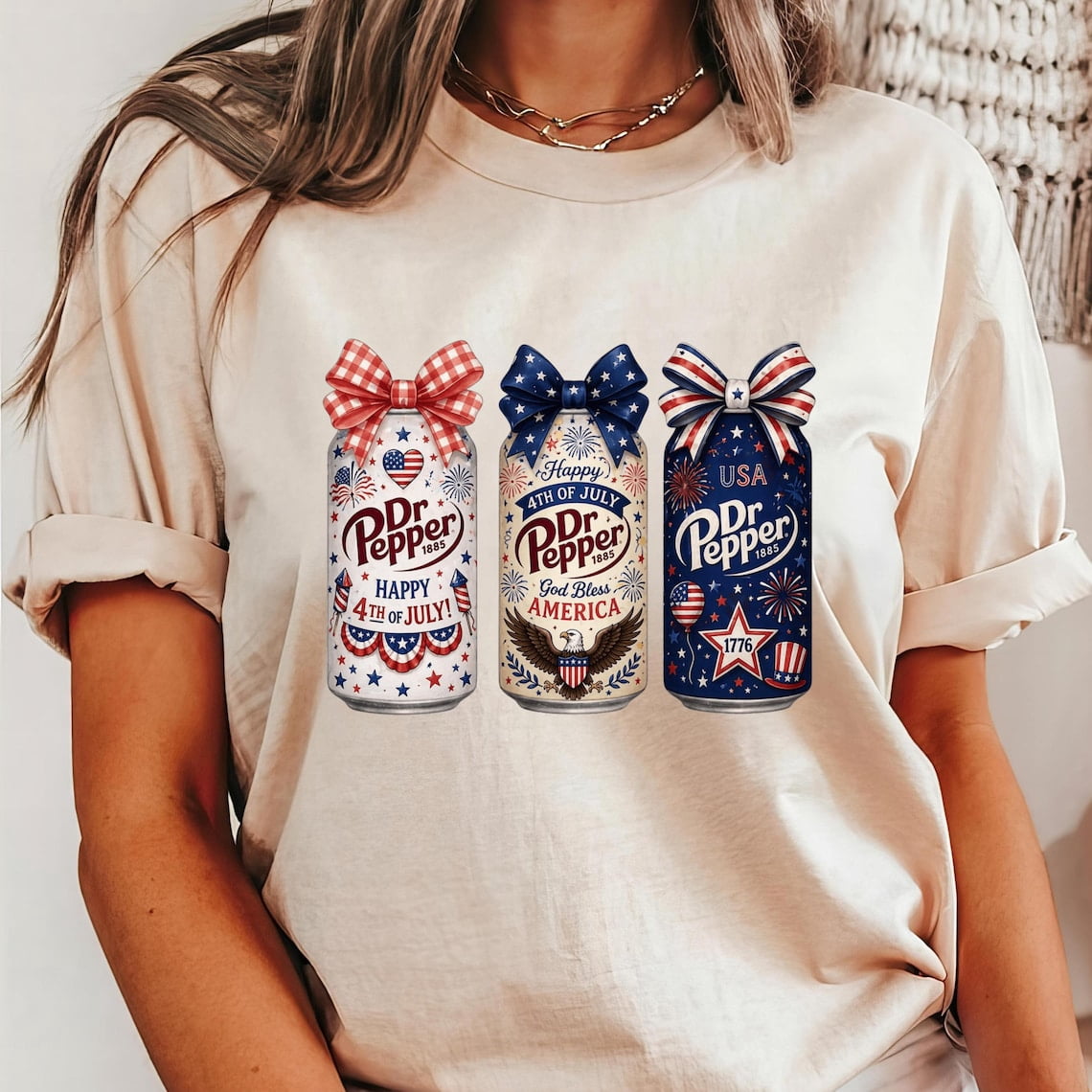 Dr Pepper Patriotic 4th of July T-Shirt, Coquette Bow Soda Can Summer ...