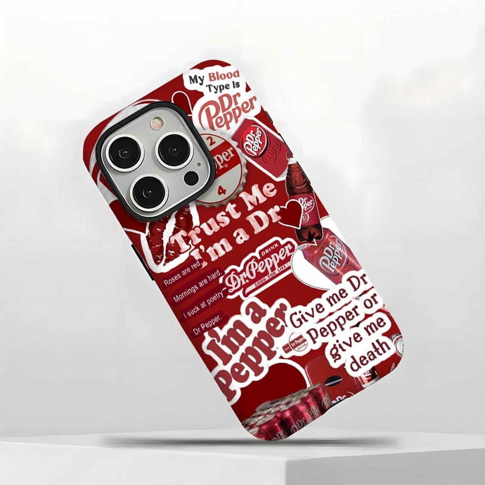 Dr Pepper Phone Cases Red Series Cute Pattern Stitching Festive Design ...