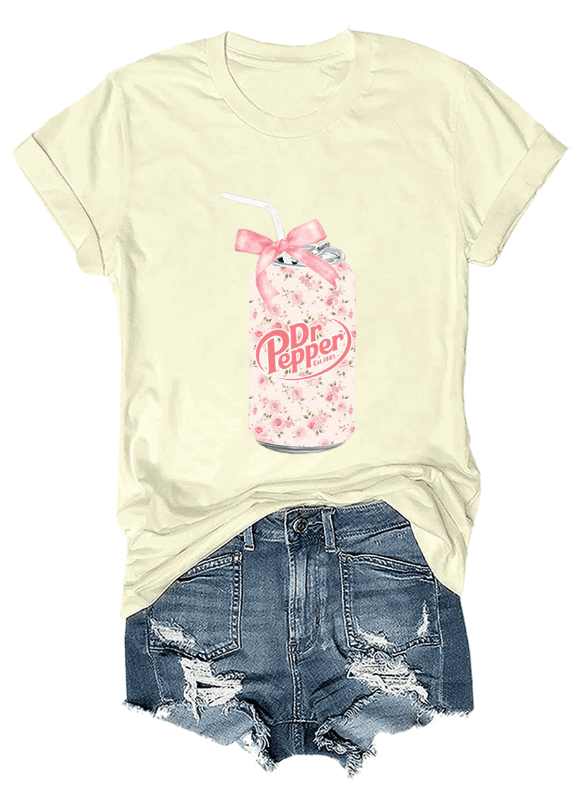 Dr Pepper Pink Bow Coquette Shirt, Cute Pink Soda Drink Shirt, Dr ...
