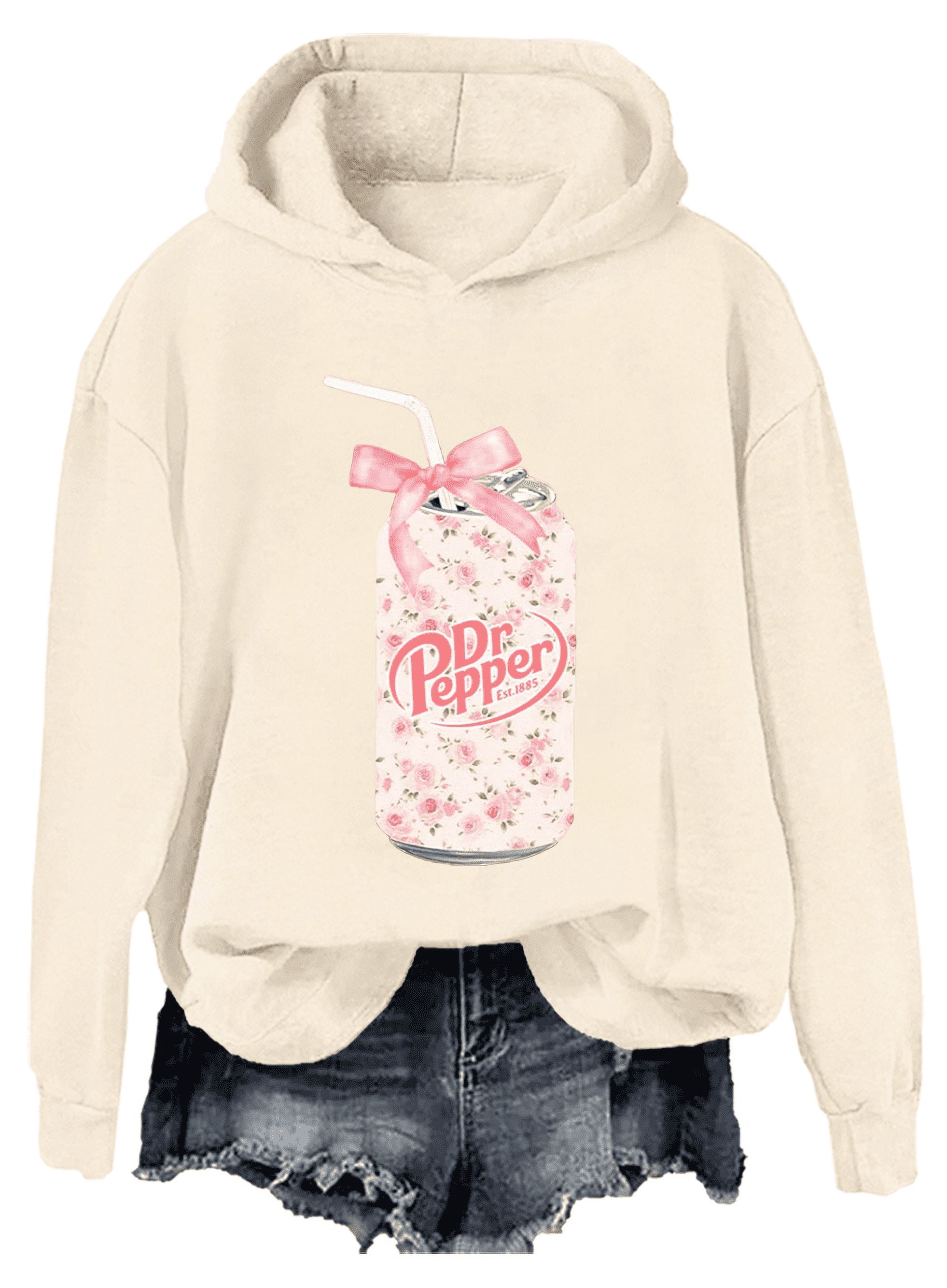 Dr Pepper Pink Bow Coquette Sweatshirt, Cute Pink Soda Drink Hoodie, Dr ...