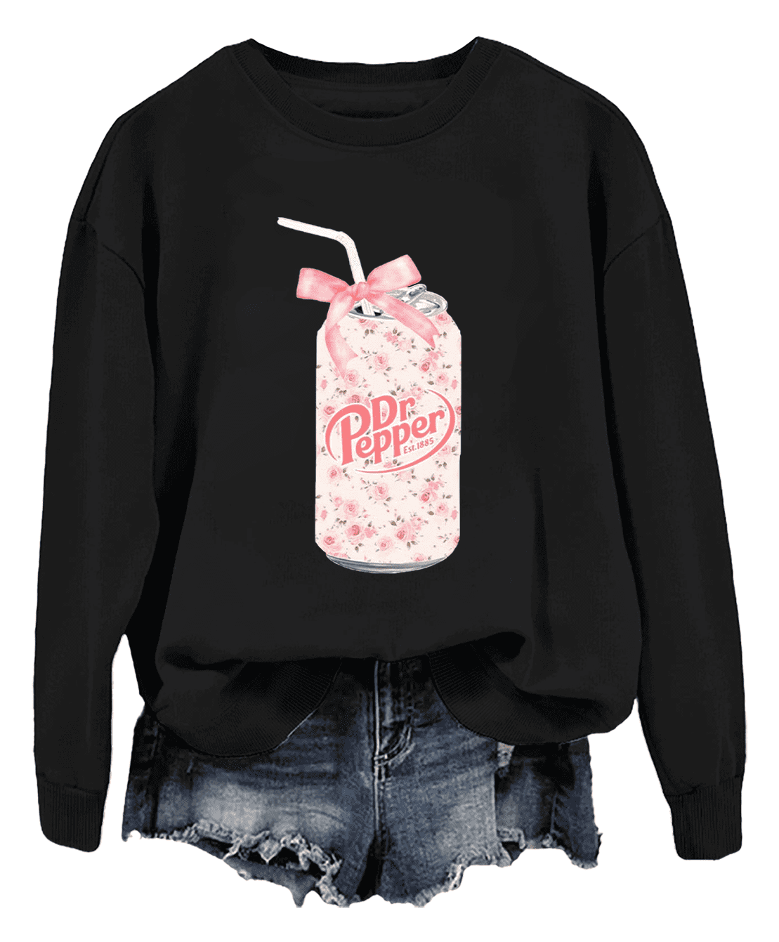 Dr Pepper Pink Bow Coquette Sweatshirt, Cute Pink Soda Drink Sweatshirt ...