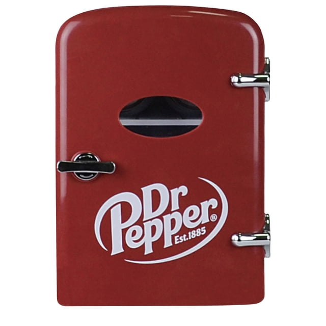 Dr Pepper Electric Beverage Refrigerator, Portable 6-Can Mini Fridge ...
