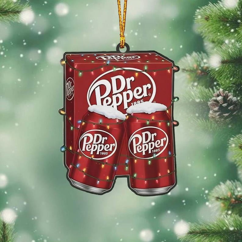 Dr Pepper Soda Can & Case Christmas Ornament, Festive Holiday Tree ...