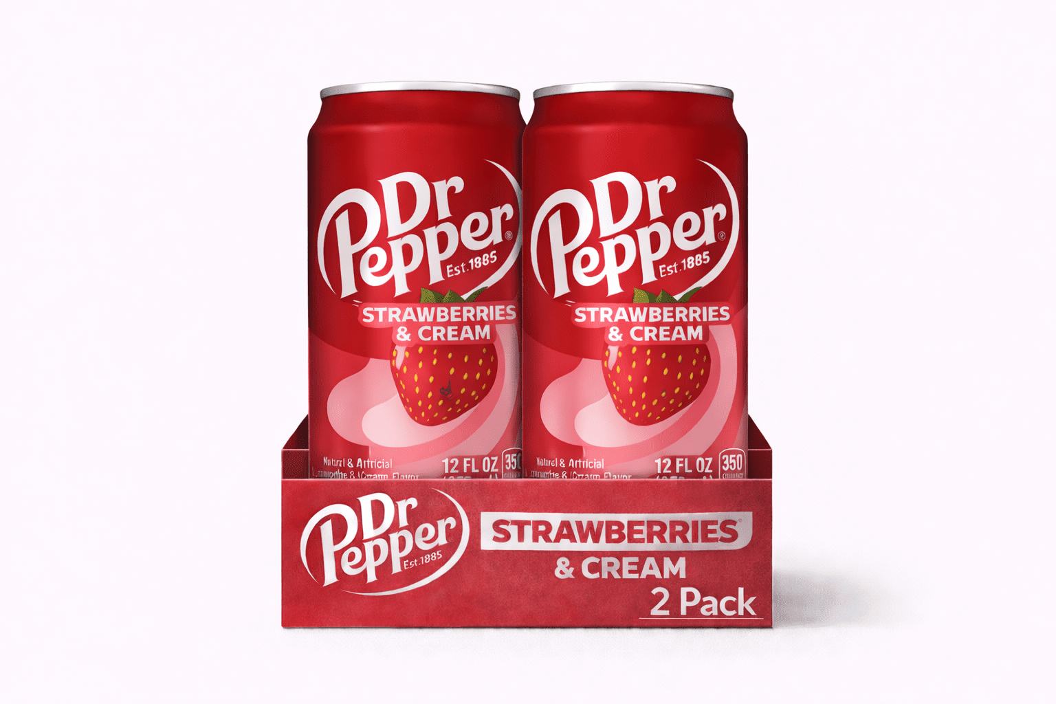Dr Pepper Strawberries & Cream Soda – 2-Pack, 12 fl oz Cans | Creamy ...