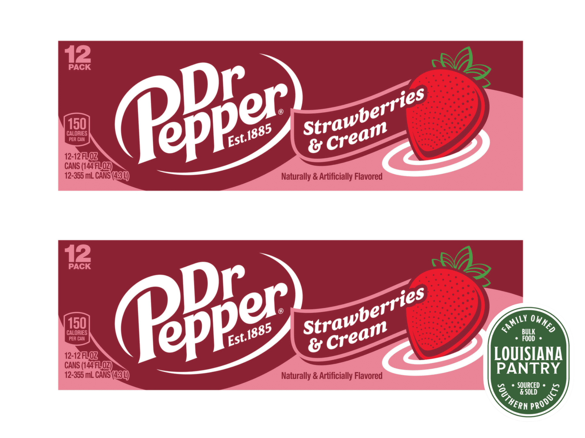 Dr. Pepper Flavorful Strawberries and Cream Soda 12 oz Cans - Pack of ...