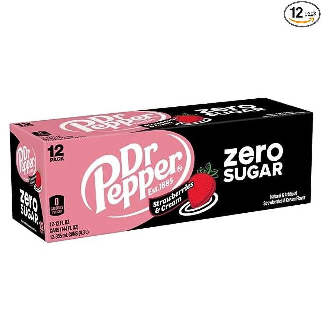 Louisiana Pantry Dr. Pepper Strawberries and Cream Zero, 12 Pack Canned ...