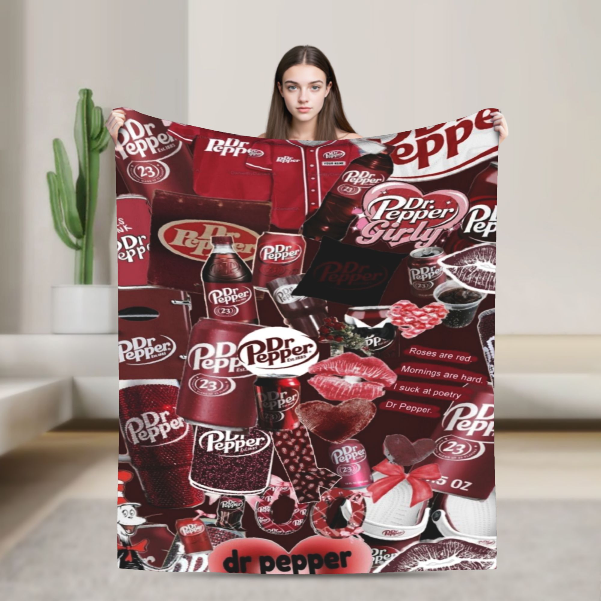 Dr Pepper Super Warm Blanket Cool Red Plush Throw Blanket Soft Cozy ...