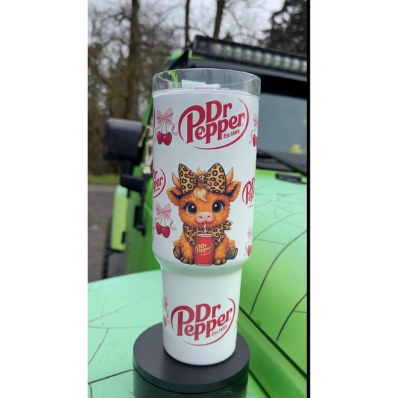 Dr Pepper Tumbler, 40oz Tumbler, Coquette Design, 40oz Stainless Steel ...