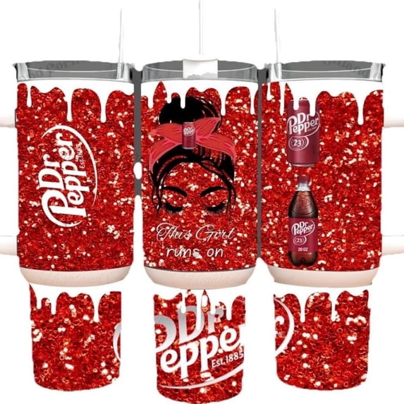 Dr Pepper Tumbler, 40oz Tumbler, Paint Drip Design, Christmas Gift ...