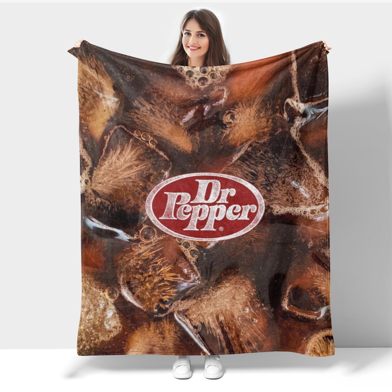 Dr Pepper Ultra Soft Flannel Throw Blanket - Lightweight Spring Summer Thin Fuzzy Blanket for ...