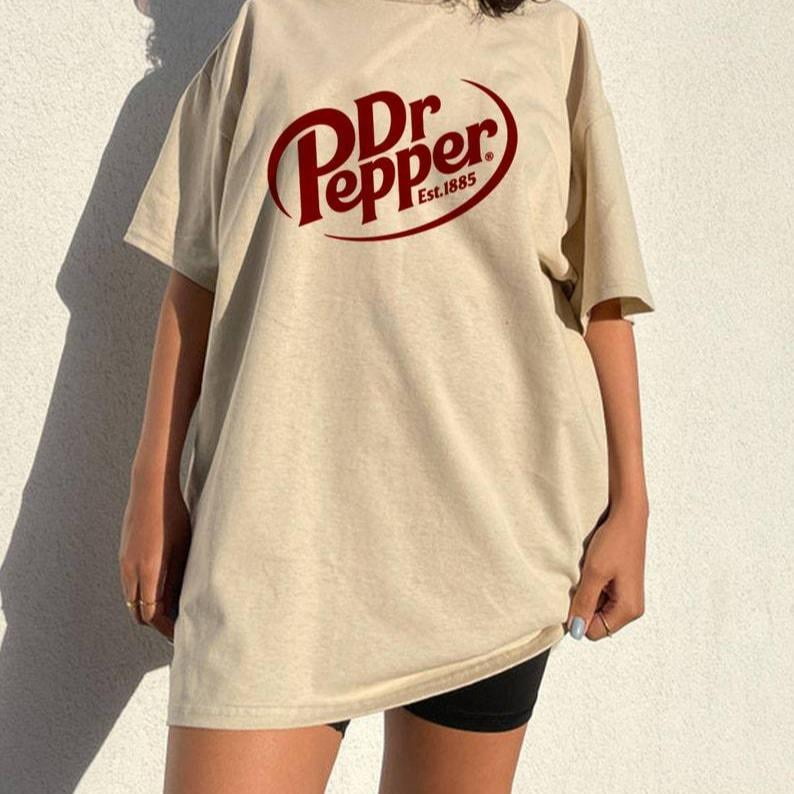 Dr Pepper Unisex Comfort Tee T Shirt, Color: Light Pink, Size: L ...